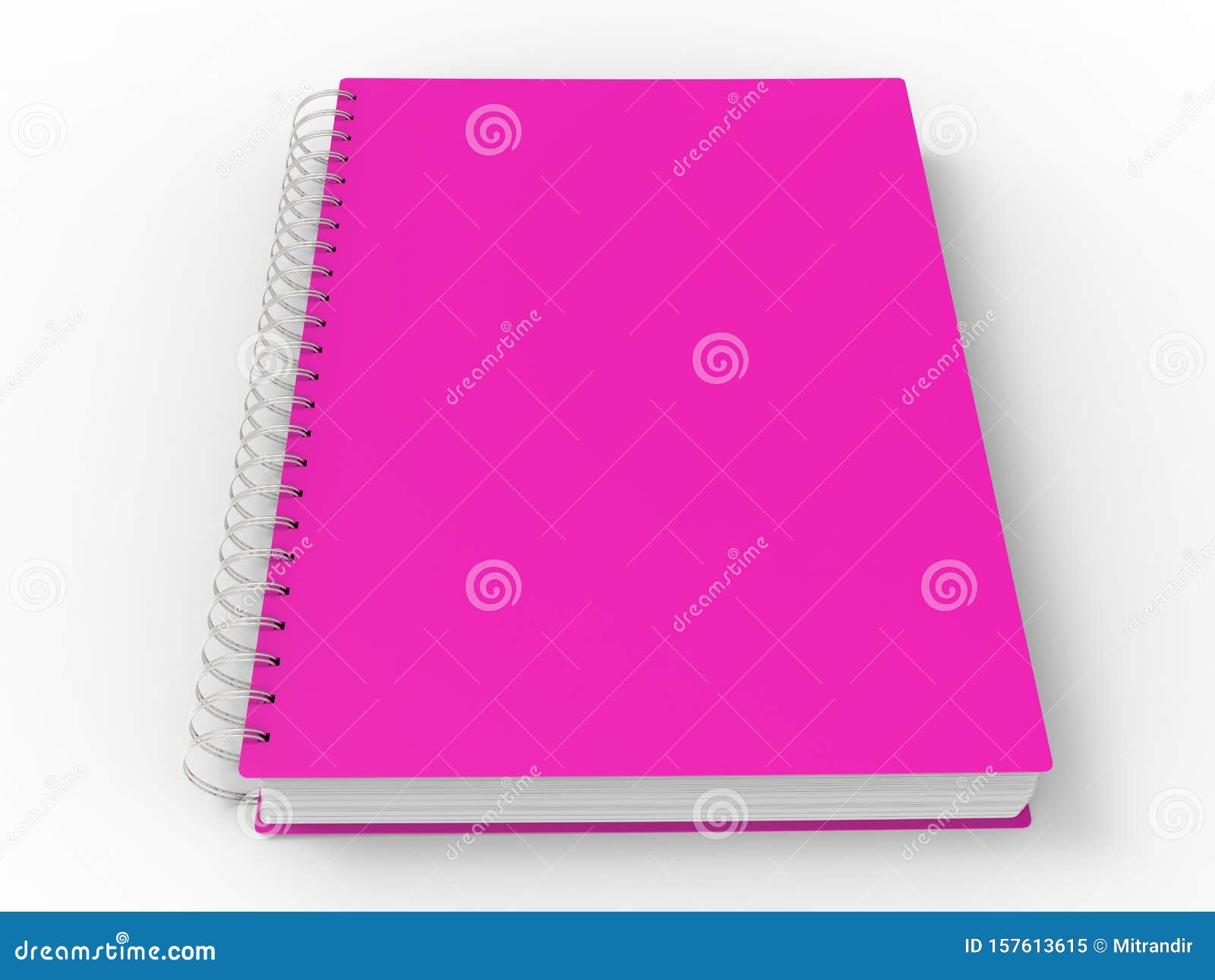 Summer Pink Spiral Binding Notebook Stock Illustration - Illustration ...