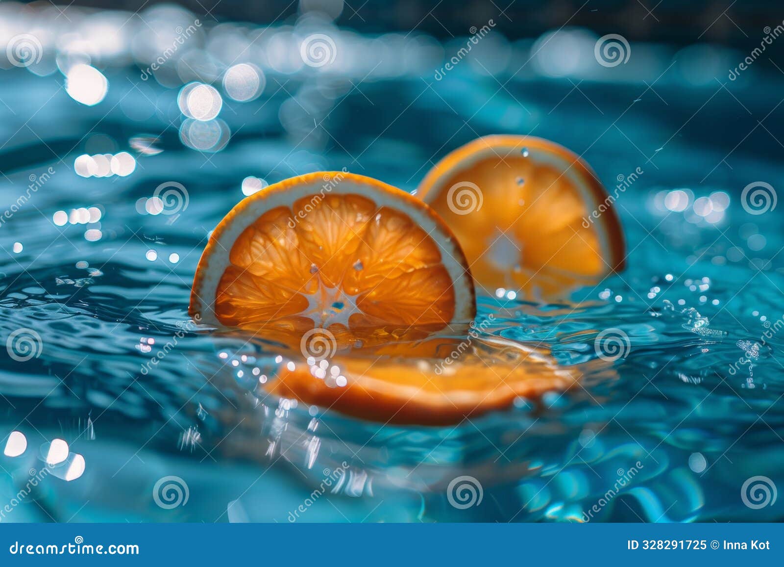 Summer Pool Background with Floating Orange Slices, Perfect for ...