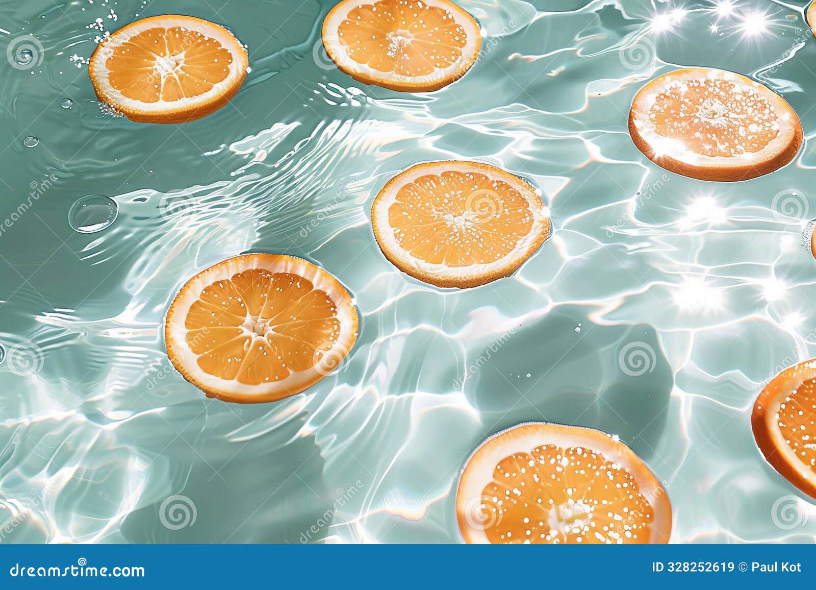 Summer Pool Background with Orange Fruit Slices, Ideal Wallpaper with ...