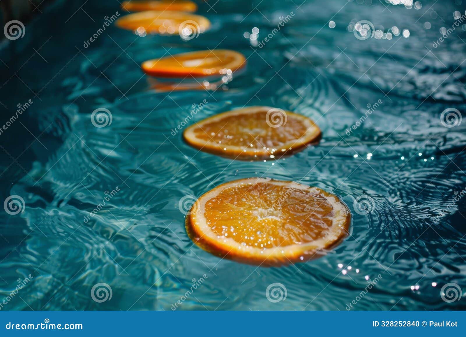 Summer Pool Background with Orange Fruit Slices, Ideal Wallpaper with ...