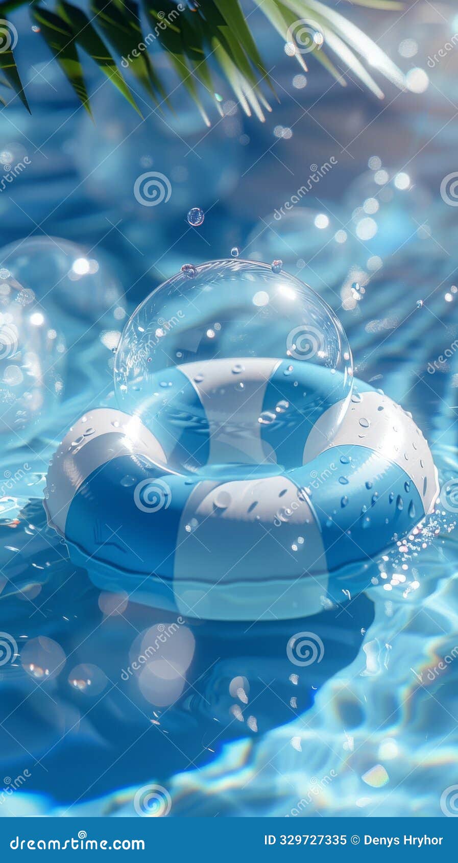 Summer Pool Float with Bubbles Stock Image - Image of destination ...