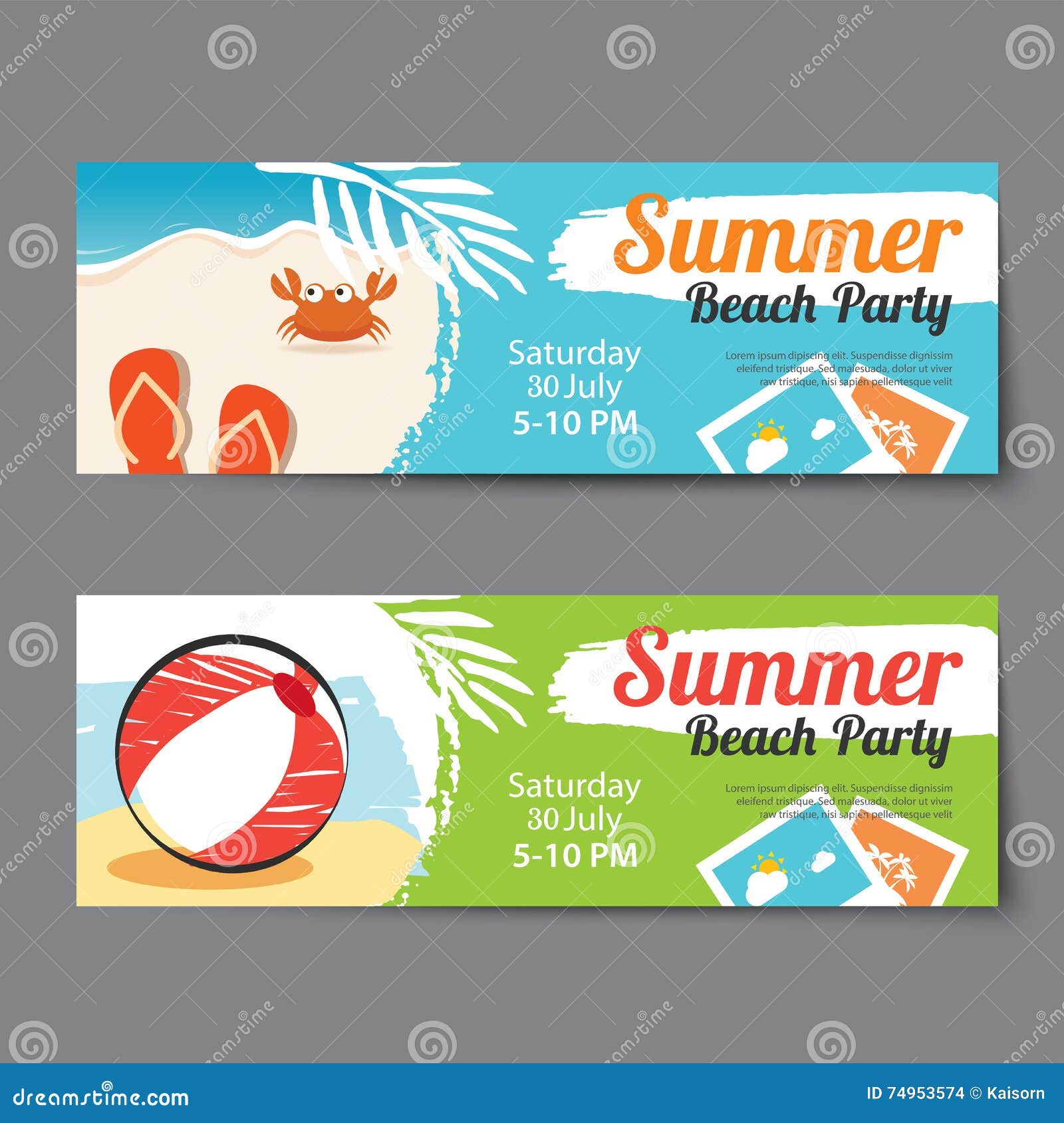 Summer Pool Party Ticket Template Stock Vector - Illustration of ...