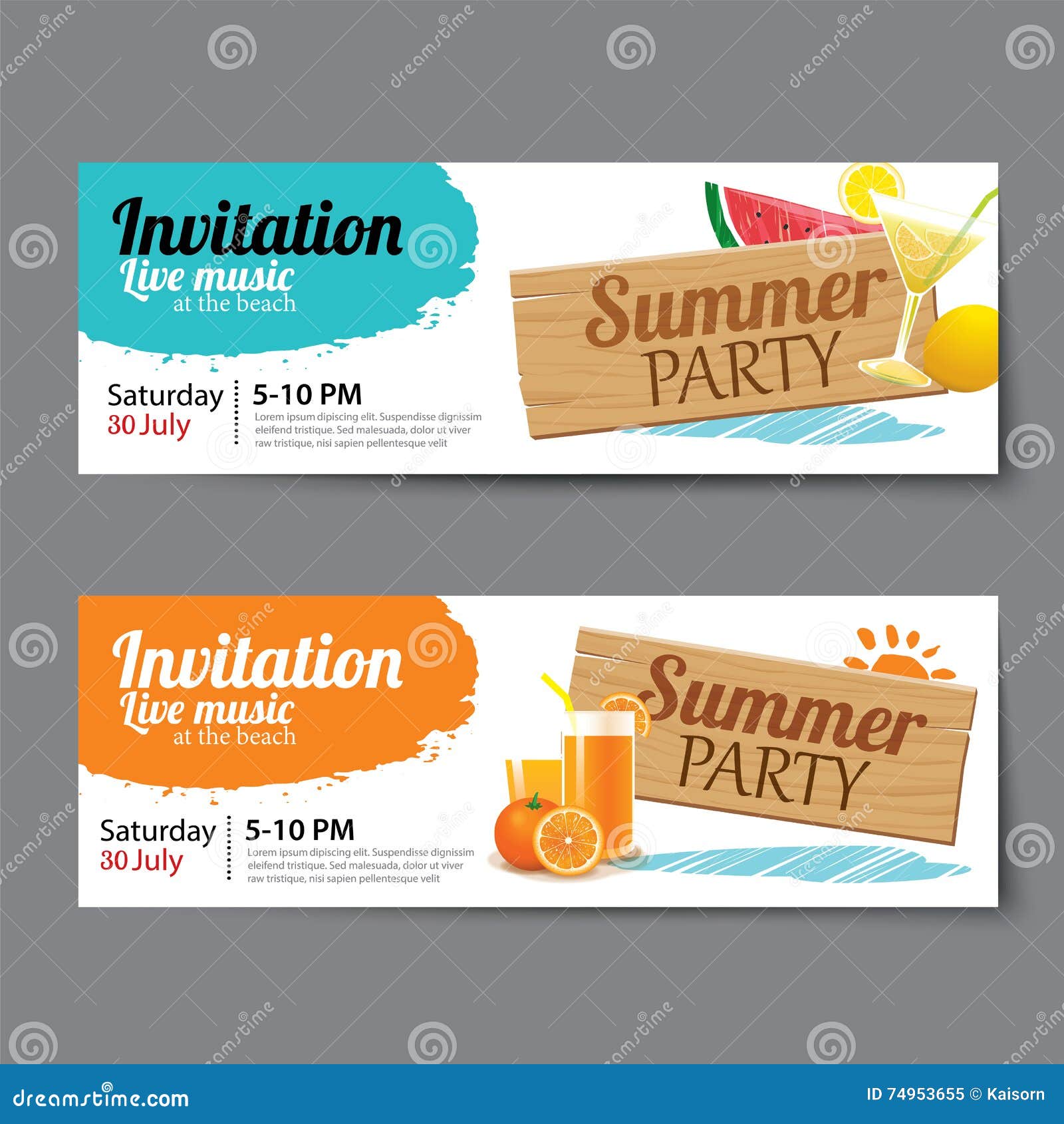 Summer Pool Party Ticket Template Vector Illustration | CartoonDealer ...
