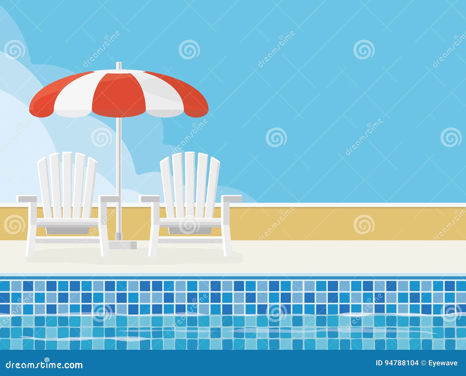 Summer Pool Scene Background with Copy Space Stock Vector ...