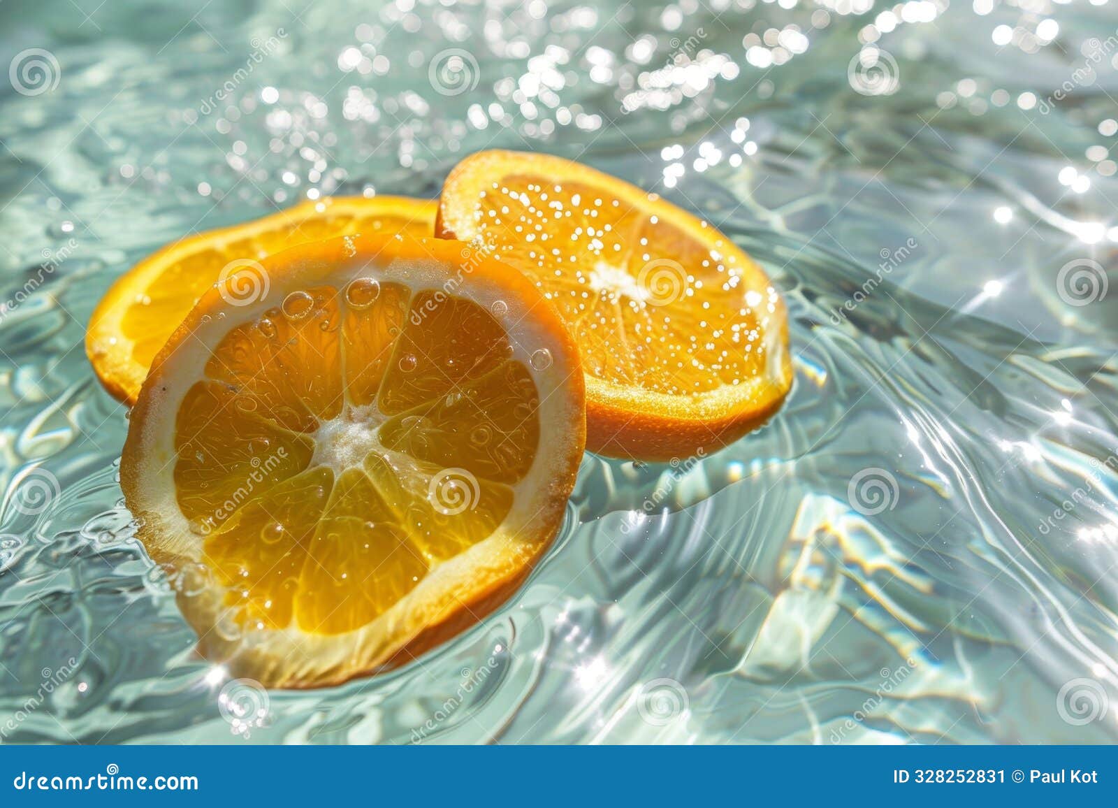 Summer Pool Scene with Floating Orange Slices, Perfect Wallpaper with ...