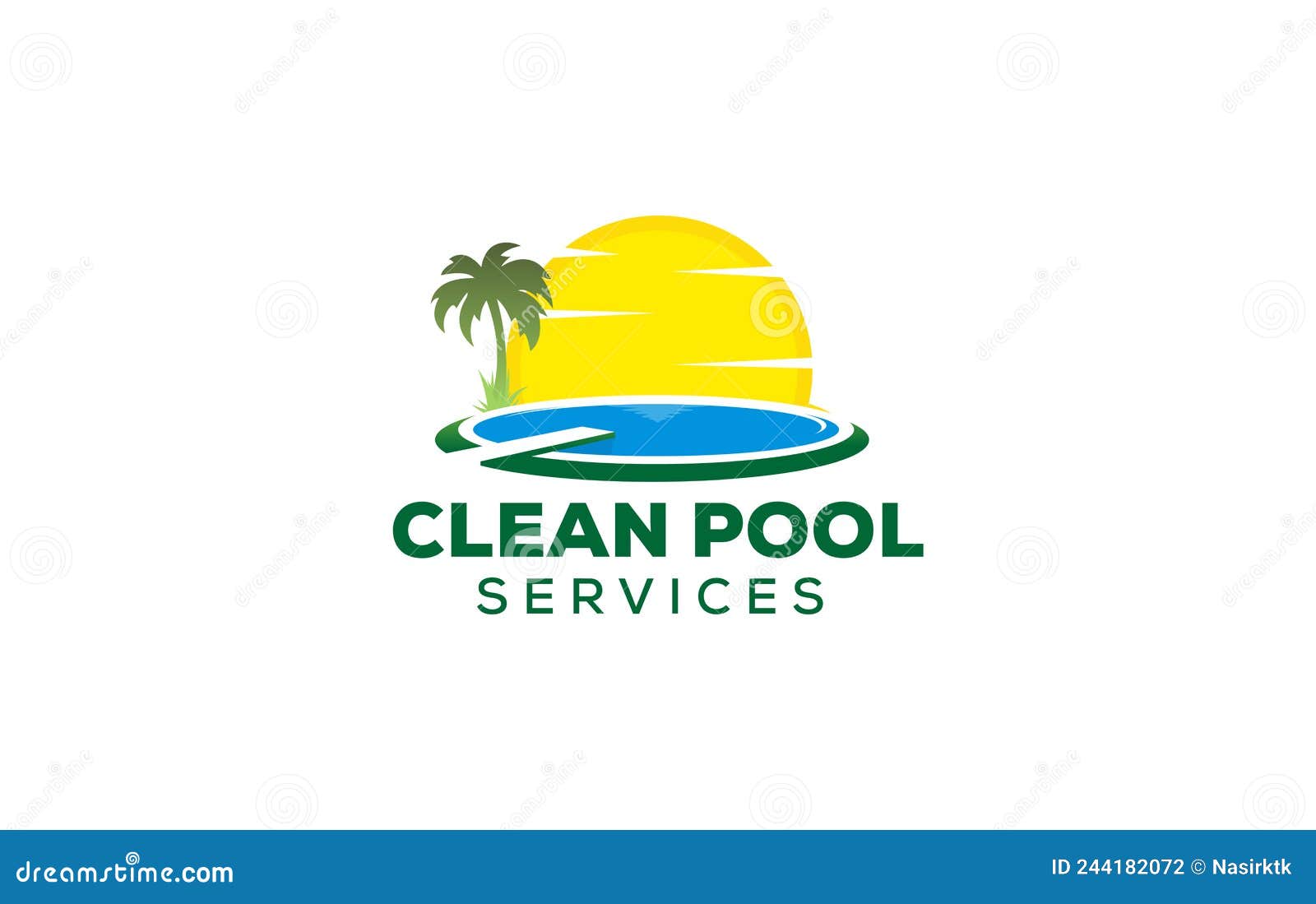 Summer Pool Service Logo Design Stock Vector - Illustration of simple ...