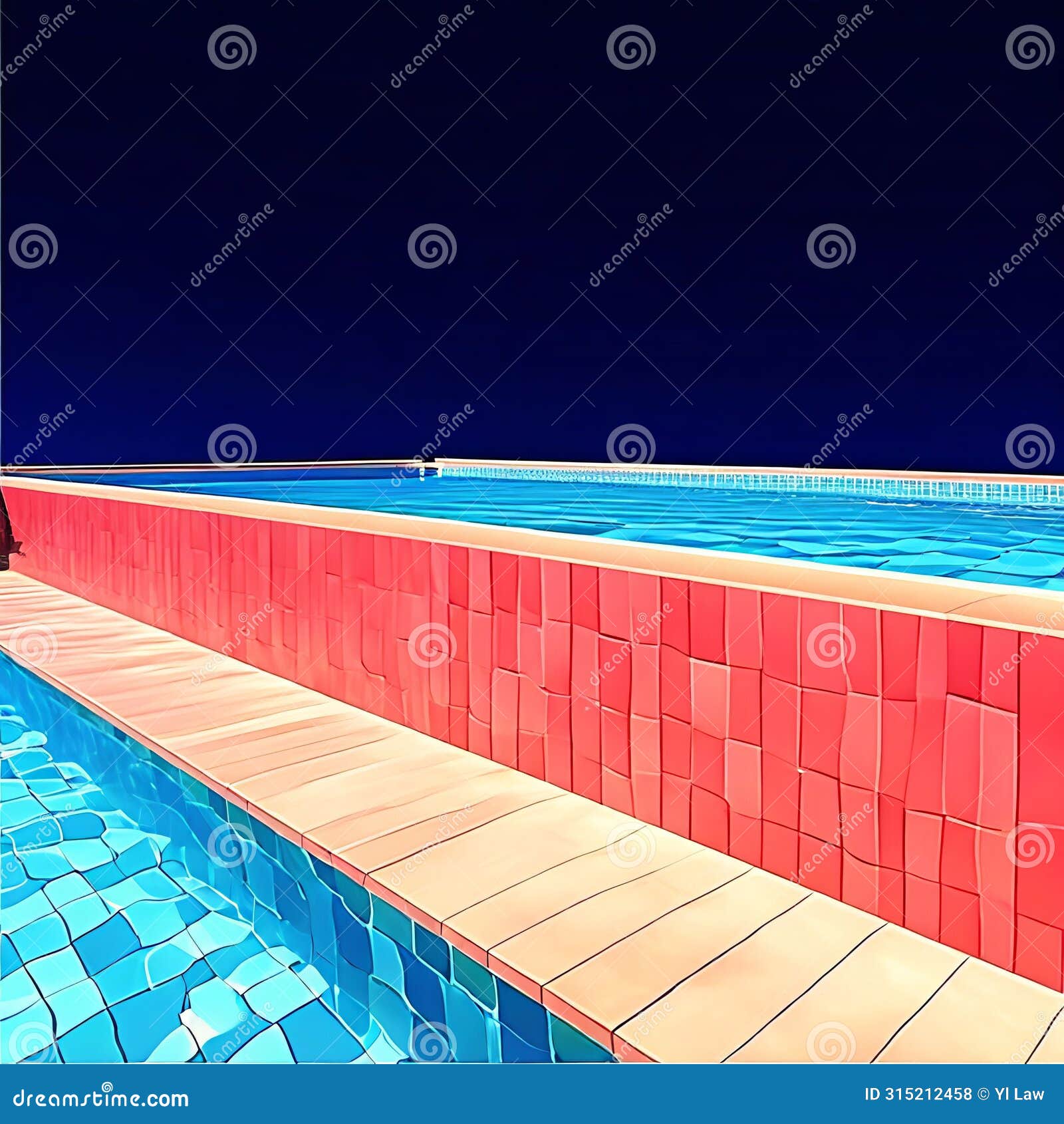 A Summer Pool and Sun on Vacation Stock Illustration - Illustration of ...