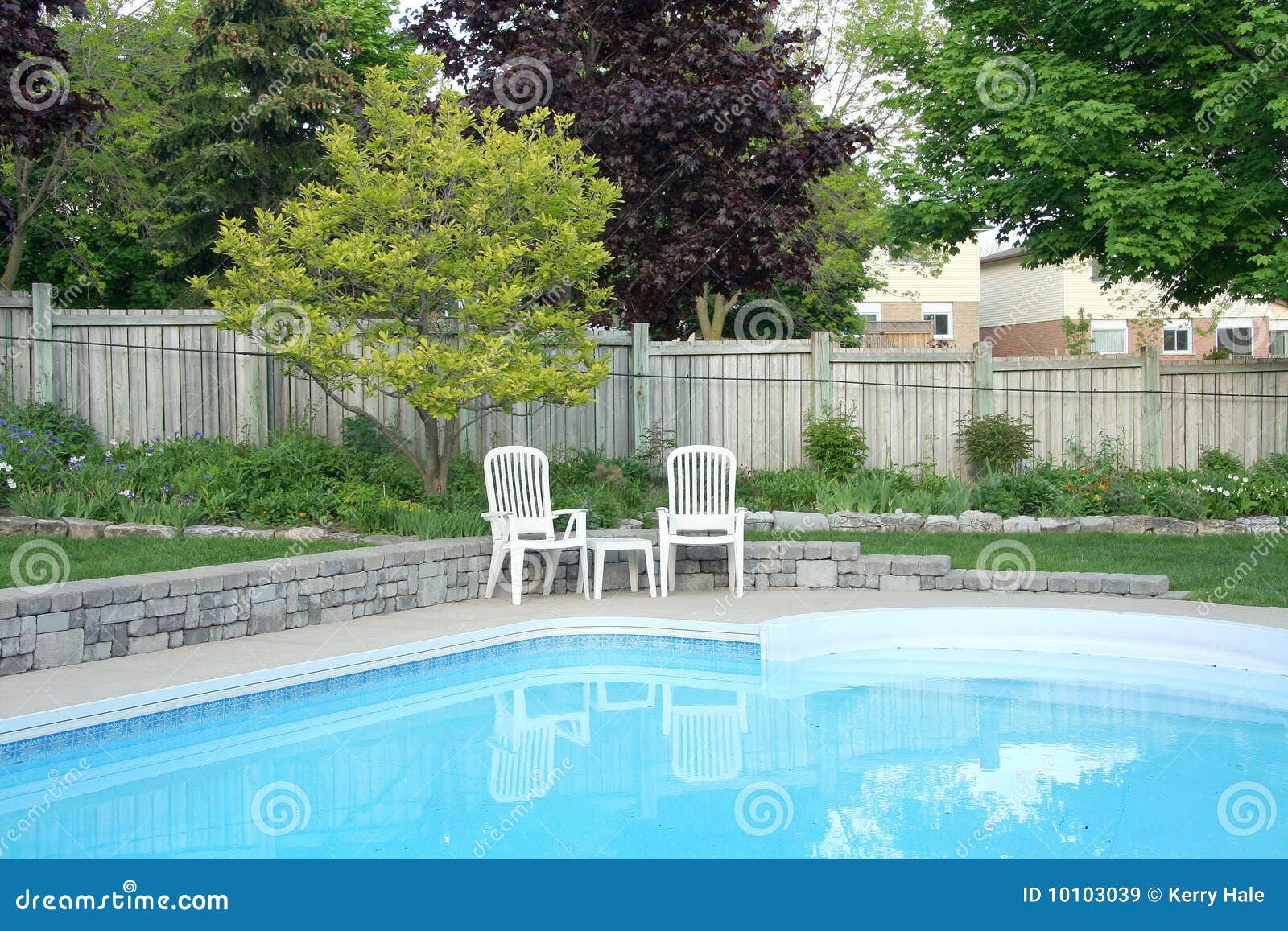 Summer Poolside stock image. Image of house, residential - 10103039