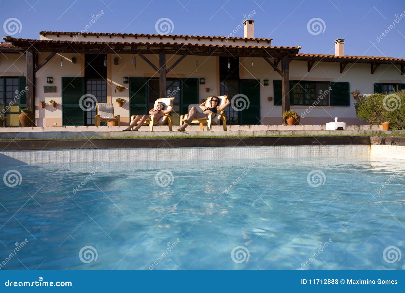Summer poolside view stock photo. Image of paradise, luxury - 11712888