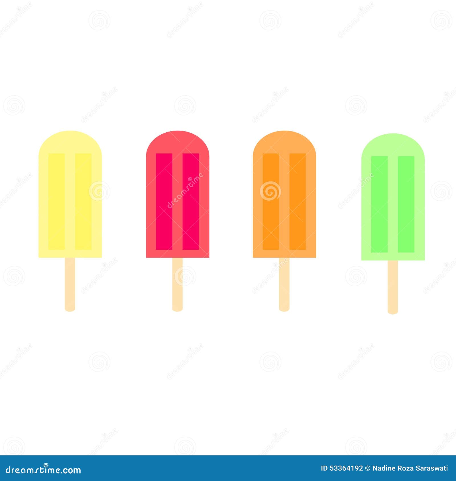 Summer Popsicles stock illustration. Illustration of summer - 53364192