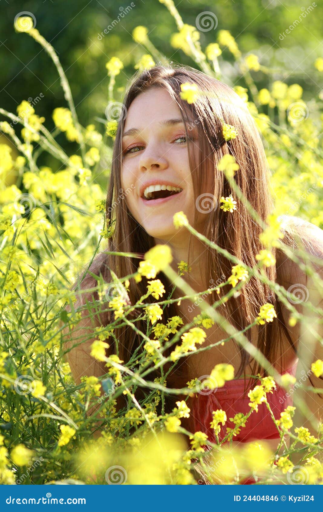 Summer portrait stock photo. Image of person, flower - 24404846