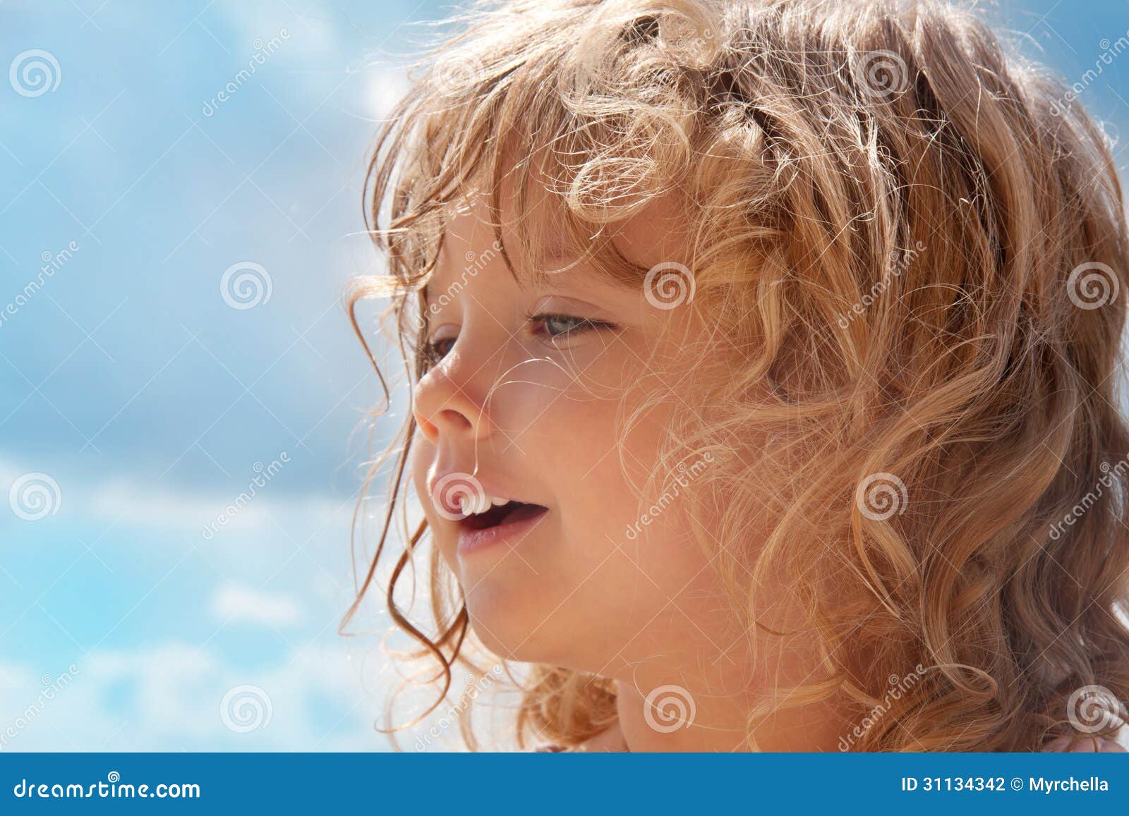 Summer Portrait of a Little Girl Stock Photo - Image of beach, dreamy ...