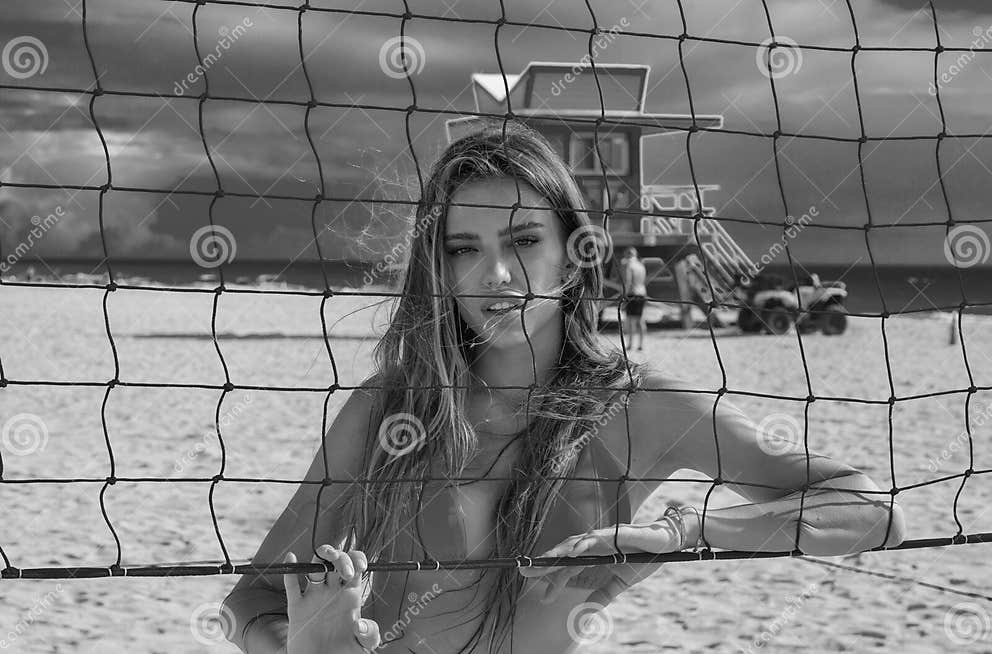 Summer Portrait In Miami Beach Beautiful Woman In Bikini Lingerie