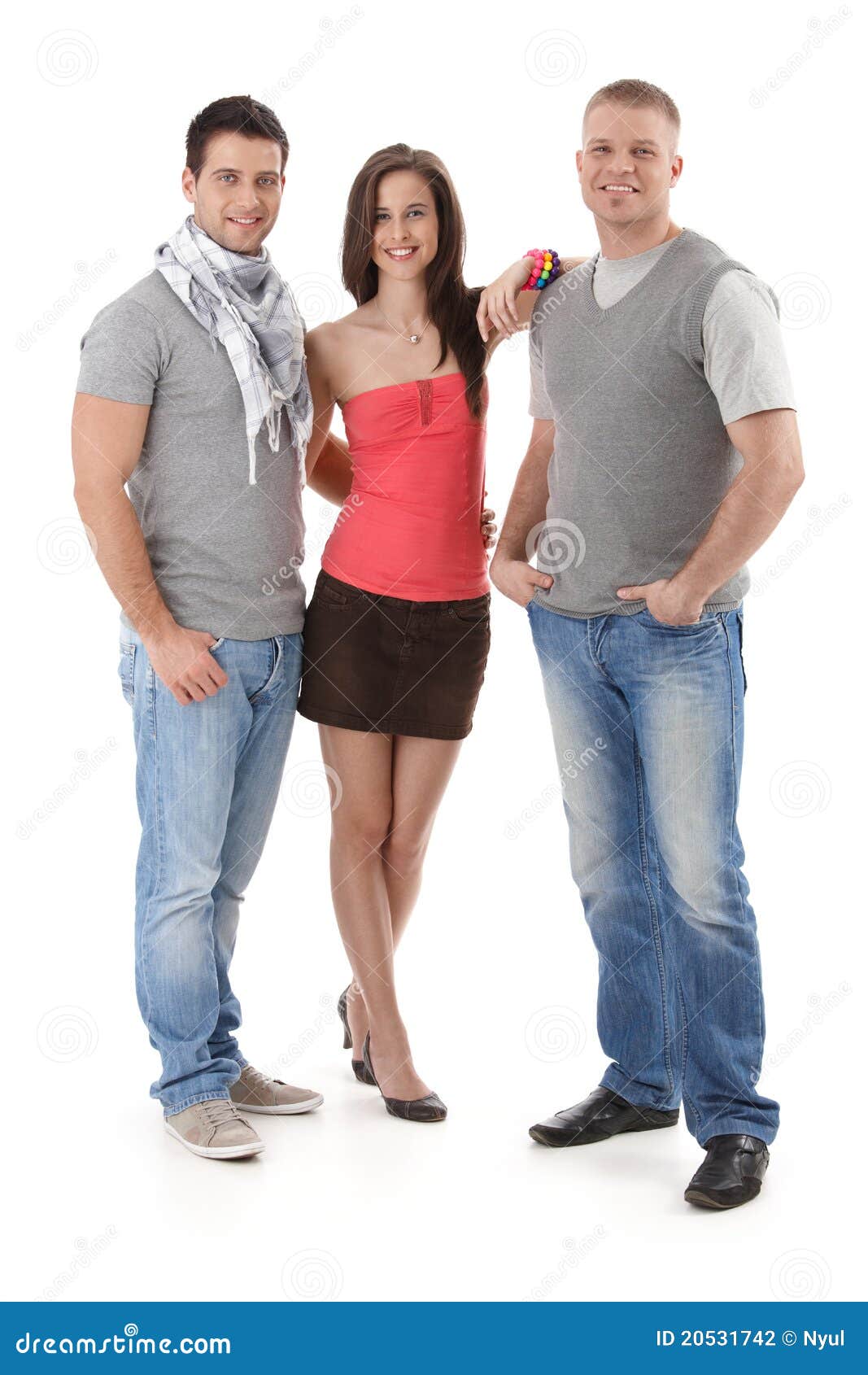 Summer Portrait of Trendy College Students Stock Photo - Image of group ...