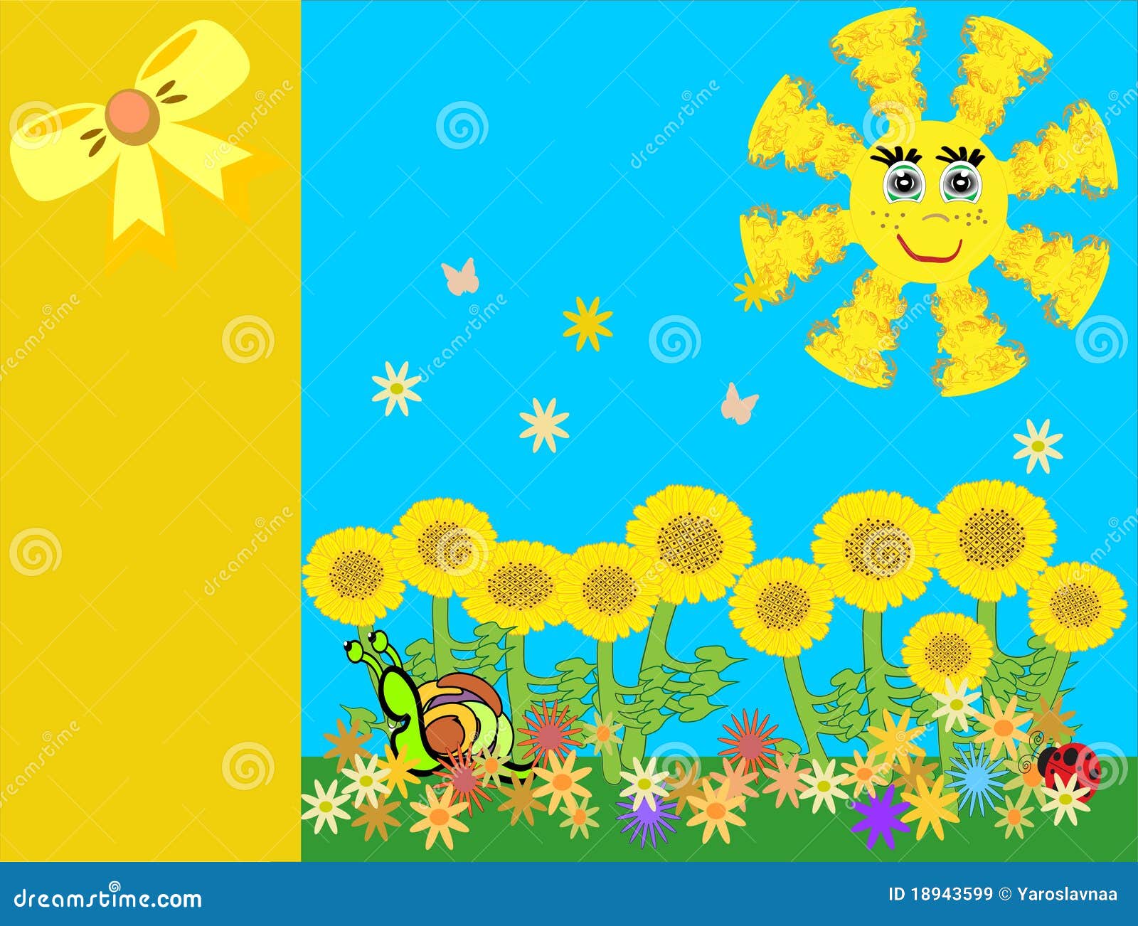 Summer Postcard stock illustration. Illustration of landscape - 18943599