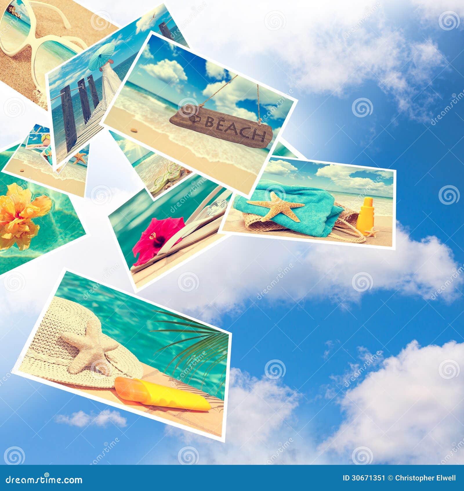 Summer Postcards stock image. Image of advertising, flops - 30671351