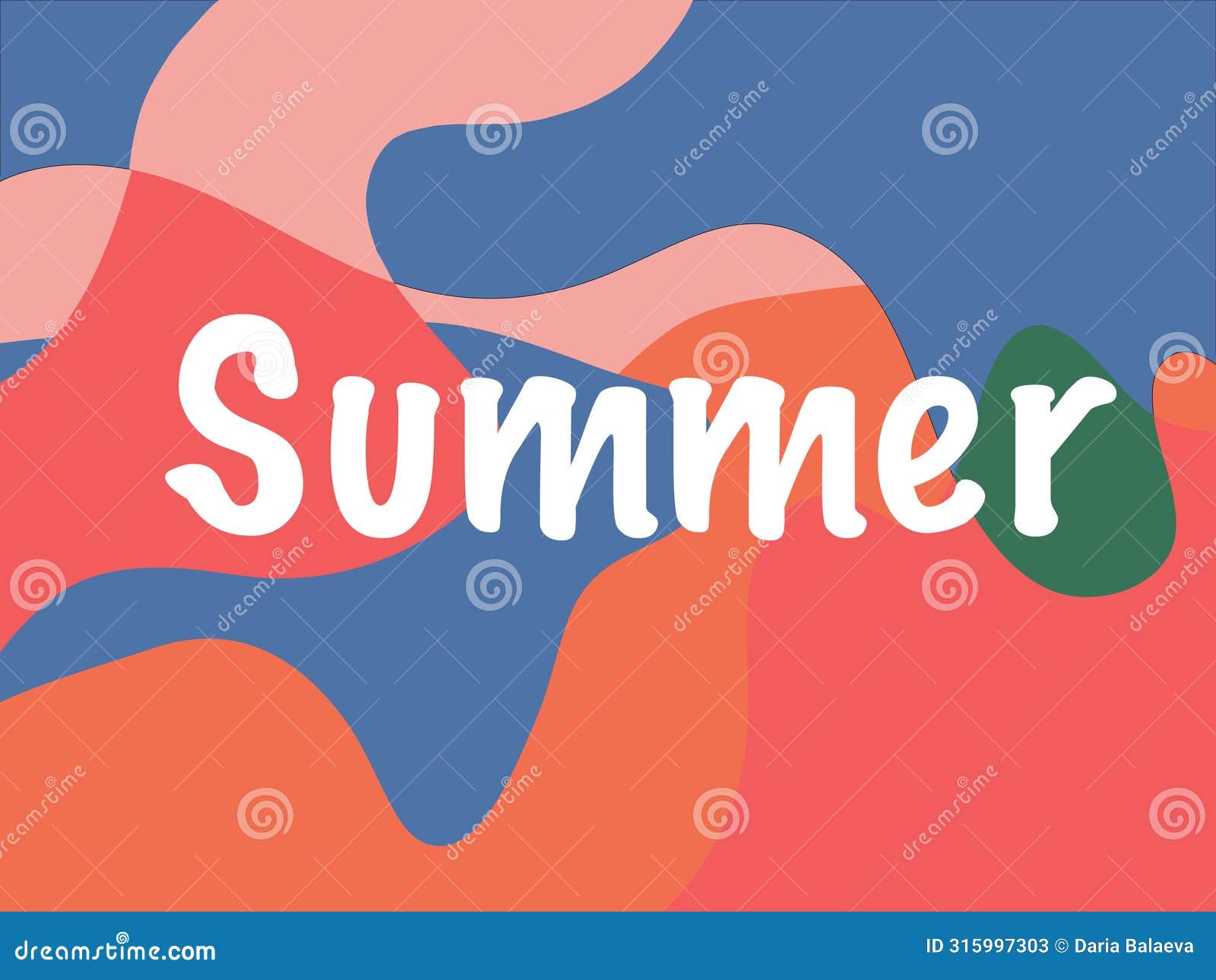 Summer Poster Flat Design Background Bright Stock Vector - Illustration ...