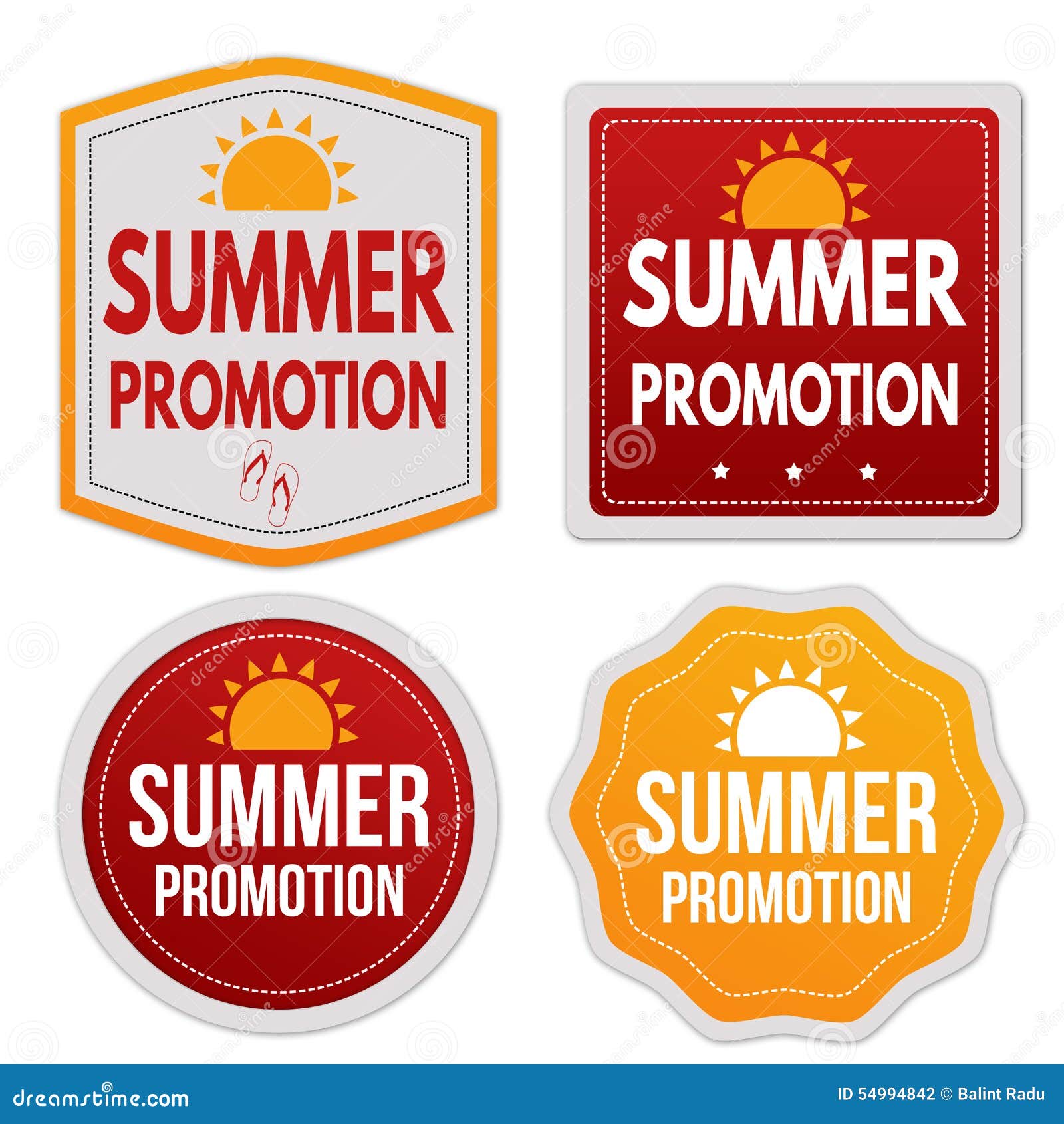 Summer Promotion Stickers Set Stock Vector - Illustration of ...