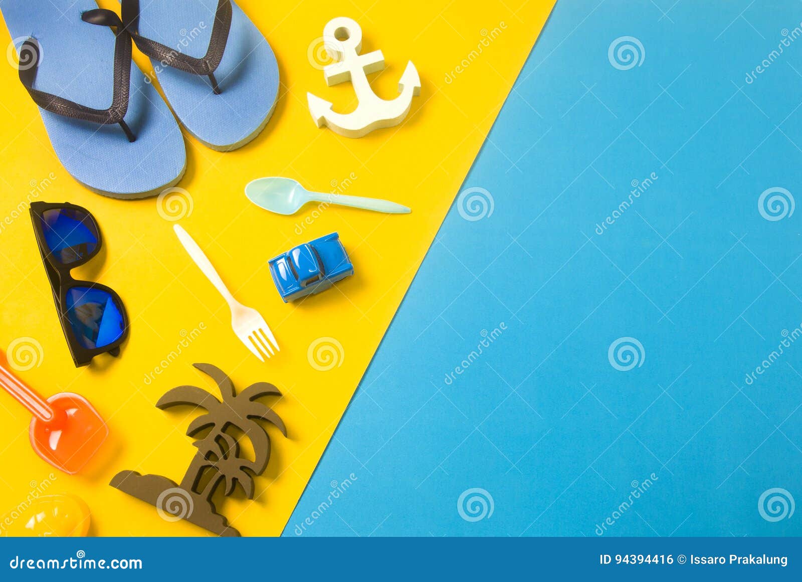Summer Prop Colorful in Top View Stock Photo - Image of invitation ...