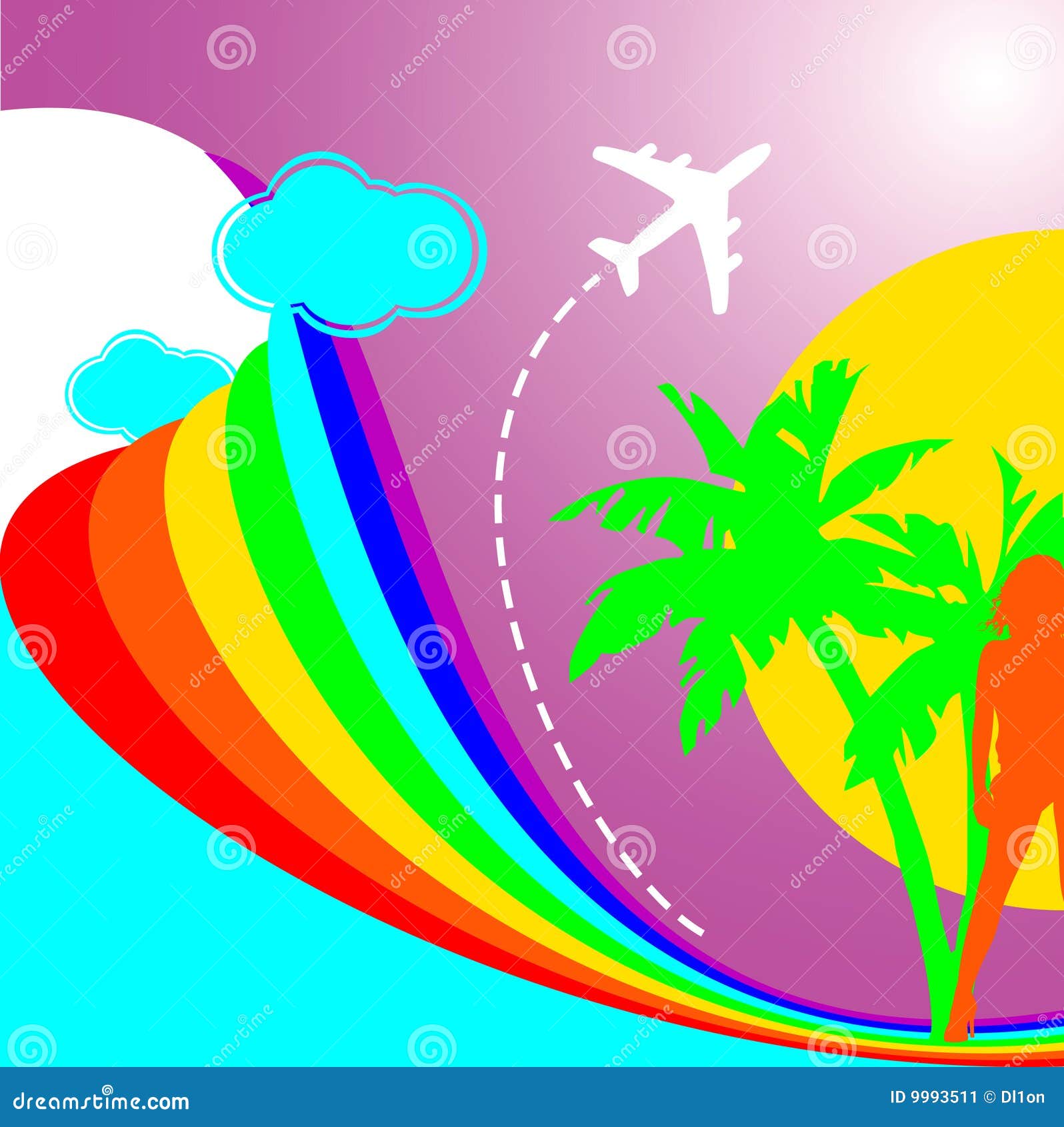 Summer Rainbow Vacation stock vector. Illustration of climate - 9993511