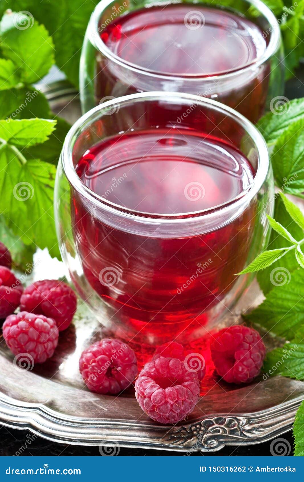 Raspberry Beverage with Berries, Selective Focus Stock Photo - Image of ...
