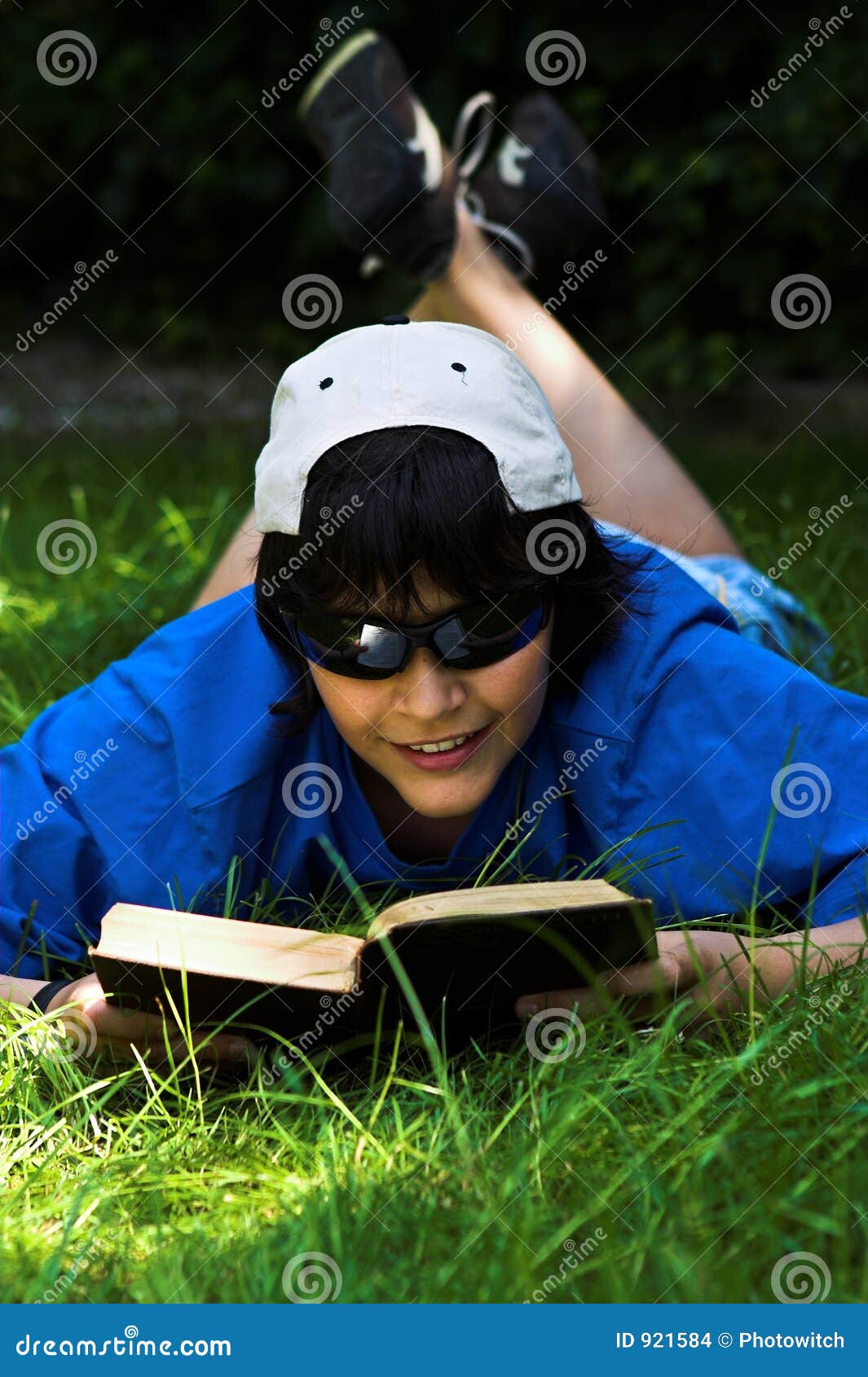 Summer reading stock photo. Image of eyes, male, garden - 921584