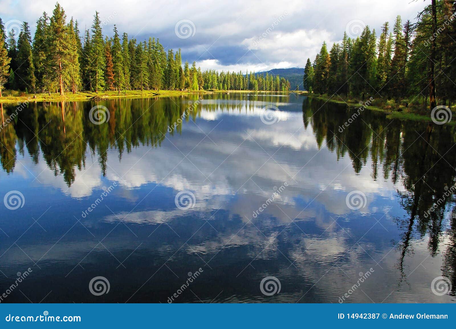Summer Reflection stock image. Image of clouds, morning - 14942387