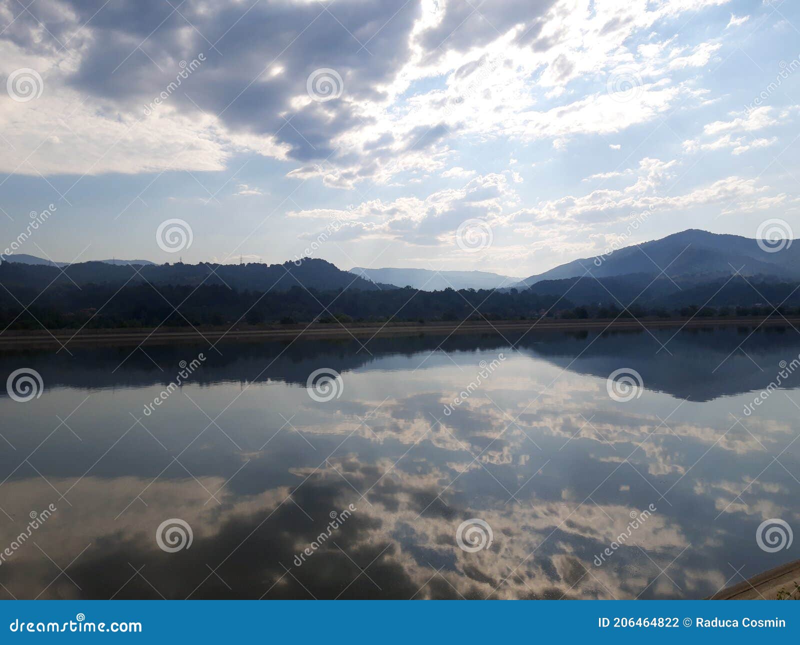 Summer Reflection of Clouds in the Water Stock Photo - Image of clouds ...