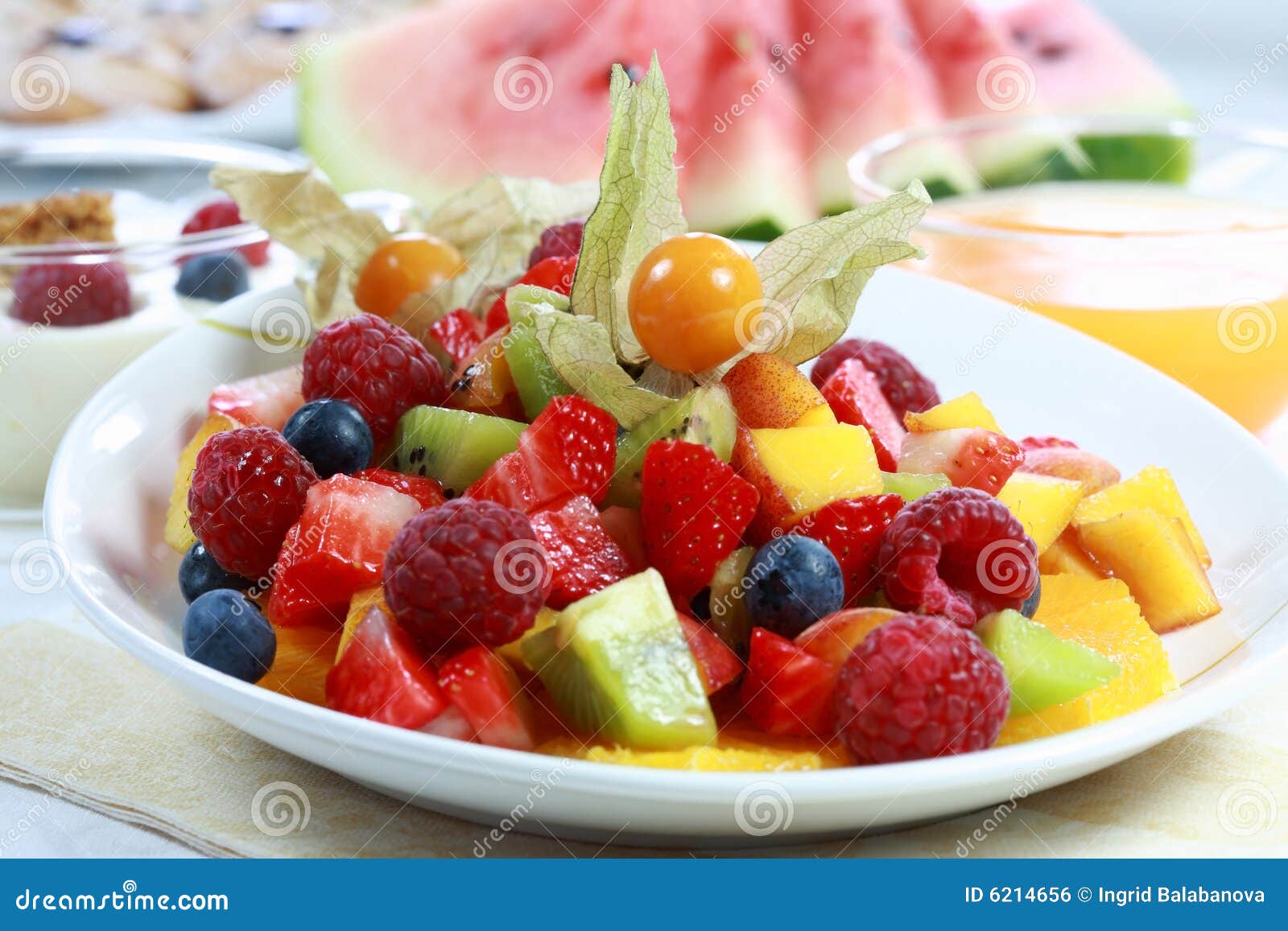 Summer Refreshment - Fruit Salad Stock Photo - Image of eating, calorie ...