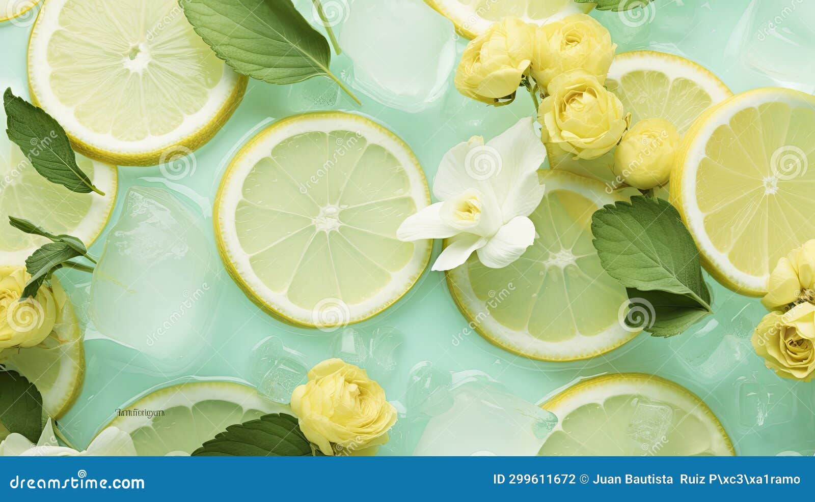 Summer Refreshment: Ice Cold Lemonade with Fresh Lemons and Daisies on ...