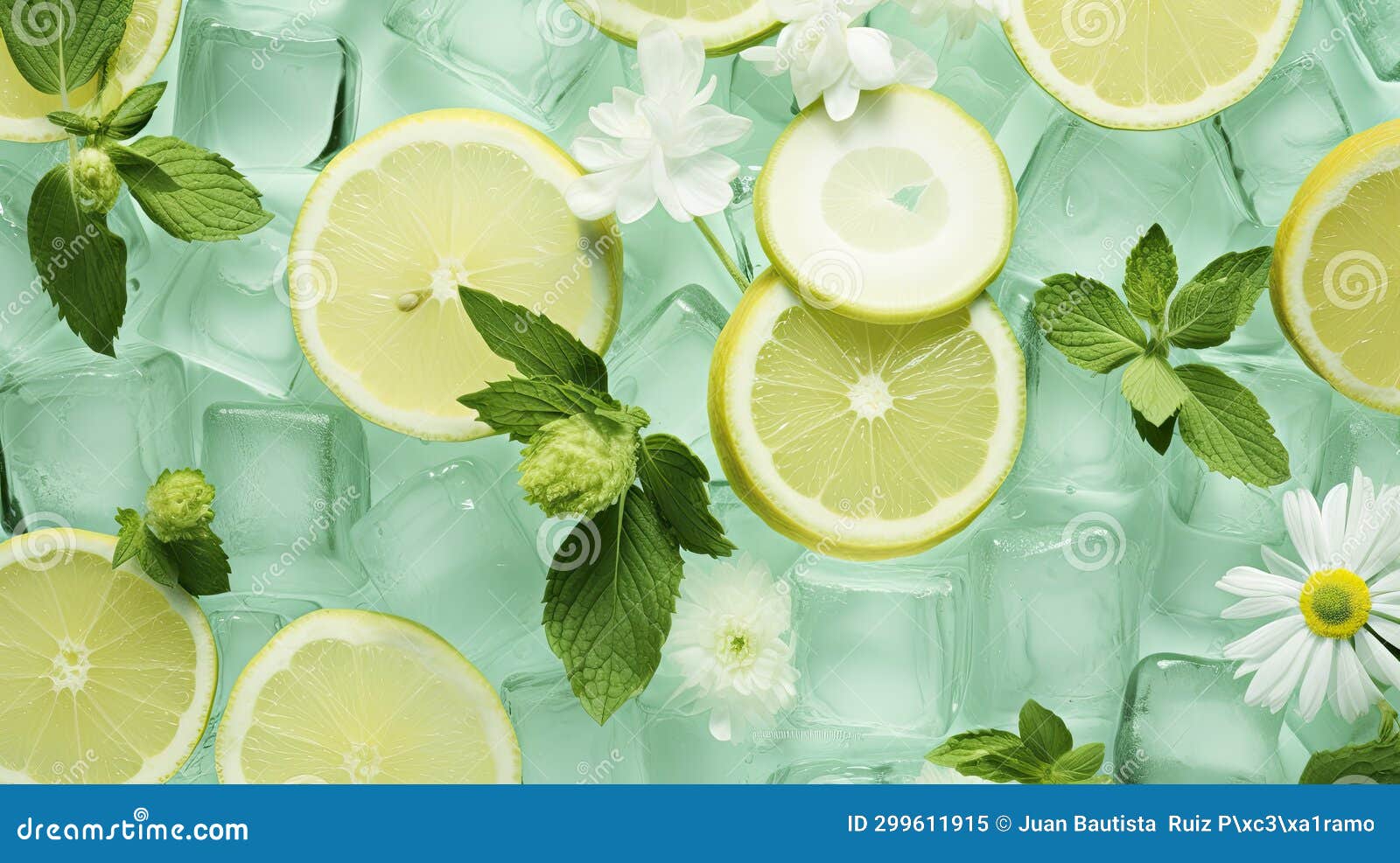 Summer Refreshment: Ice Cold Lemonade with Fresh Lemons and Daisies on ...