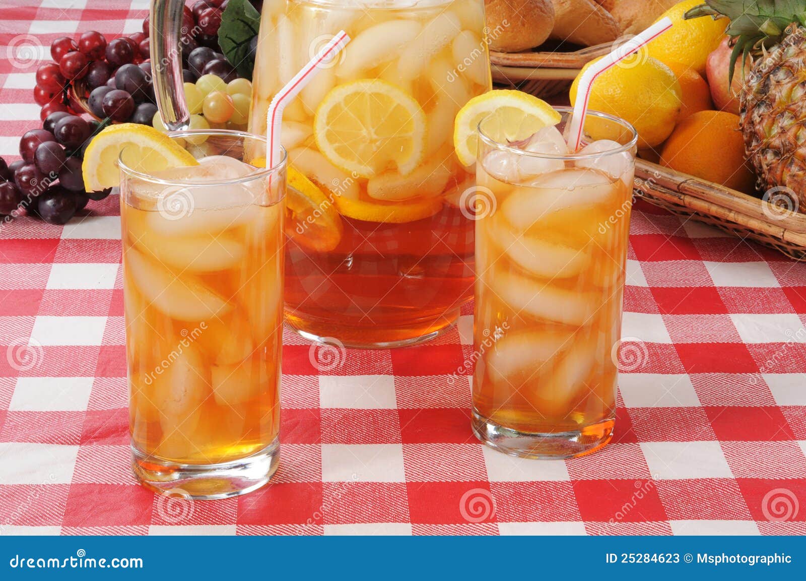 Summer Refreshments, Iced Tea Stock Image - Image of beverage, glasses ...