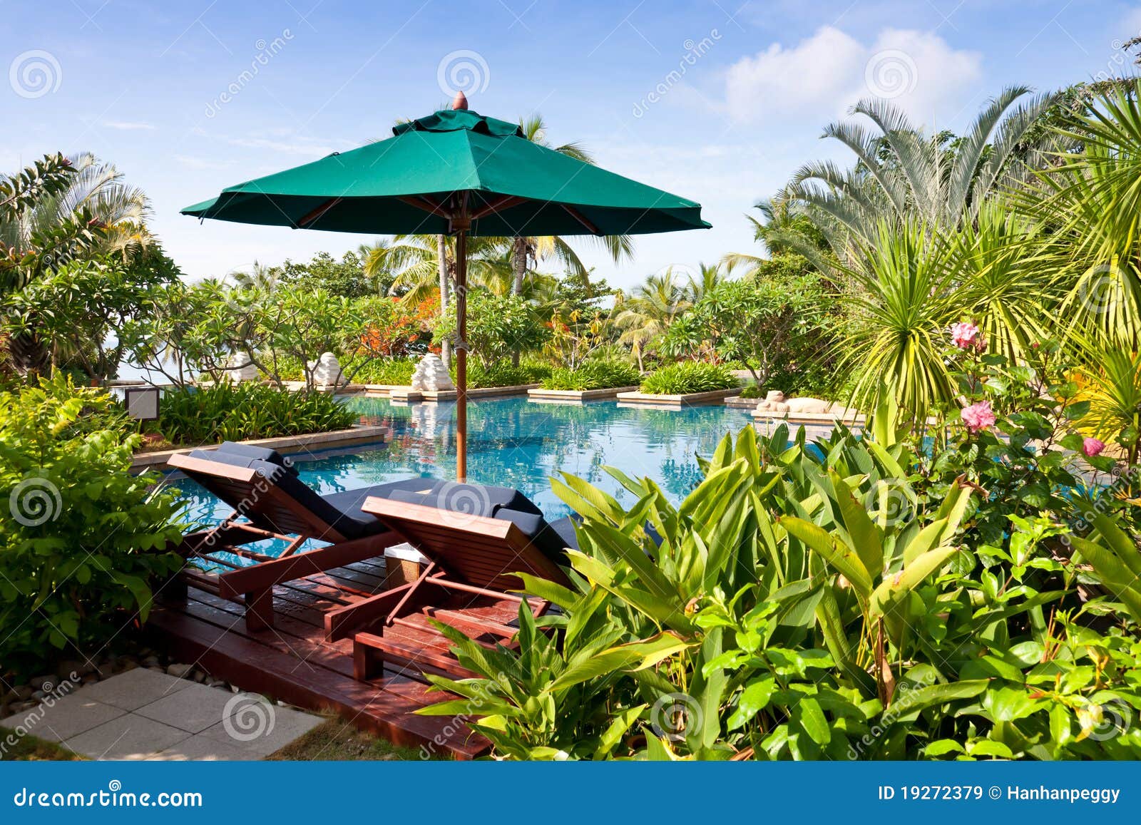 Summer resort poolside stock image. Image of architecture - 19272379