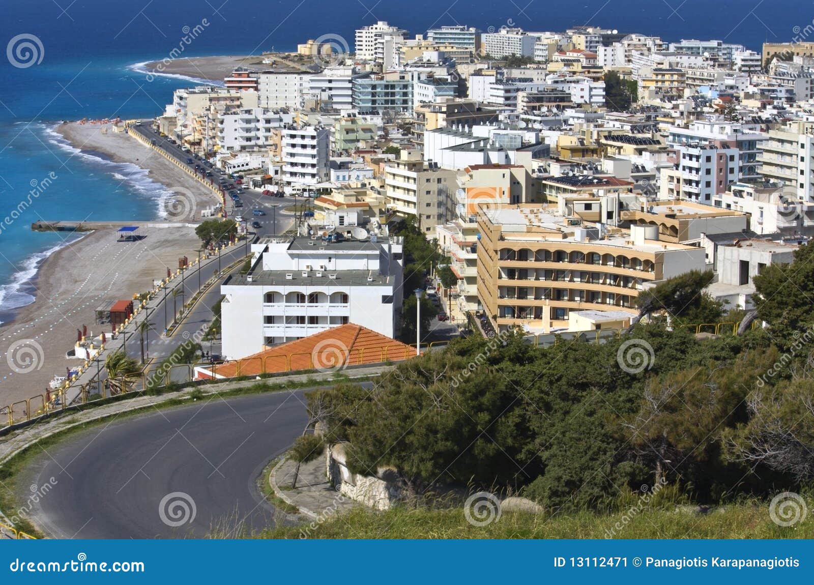 Summer Resort of Rhodes, Greece Stock Image - Image of dodecannese ...