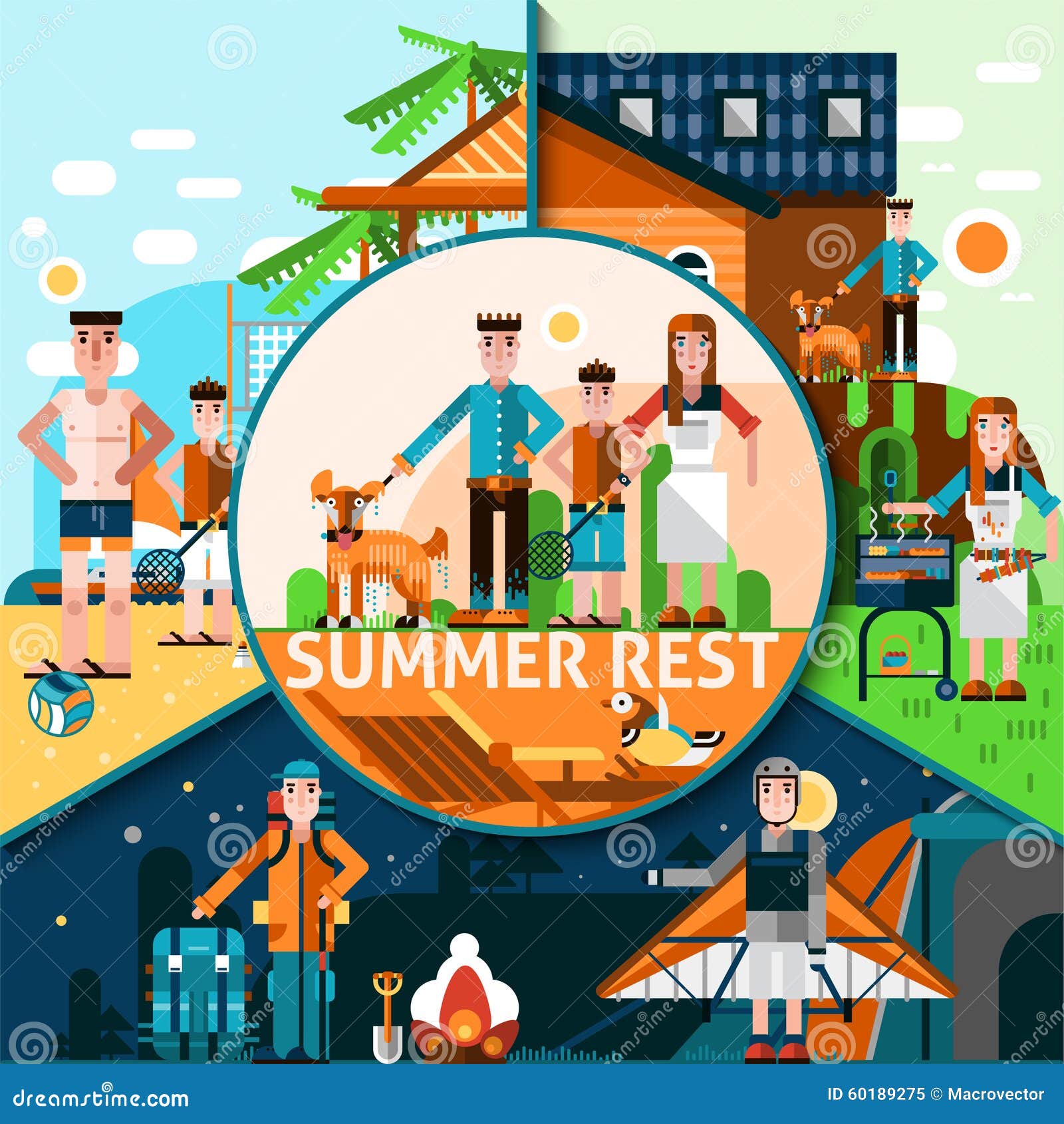 Summer Rest Concept stock vector. Illustration of symbol - 60189275