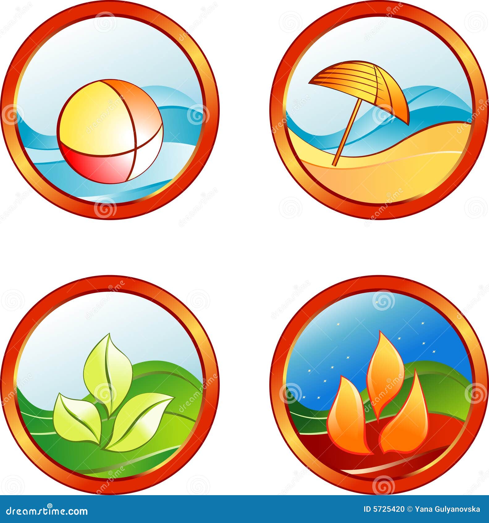 Summer rest icons stock vector. Illustration of fire, clip - 5725420