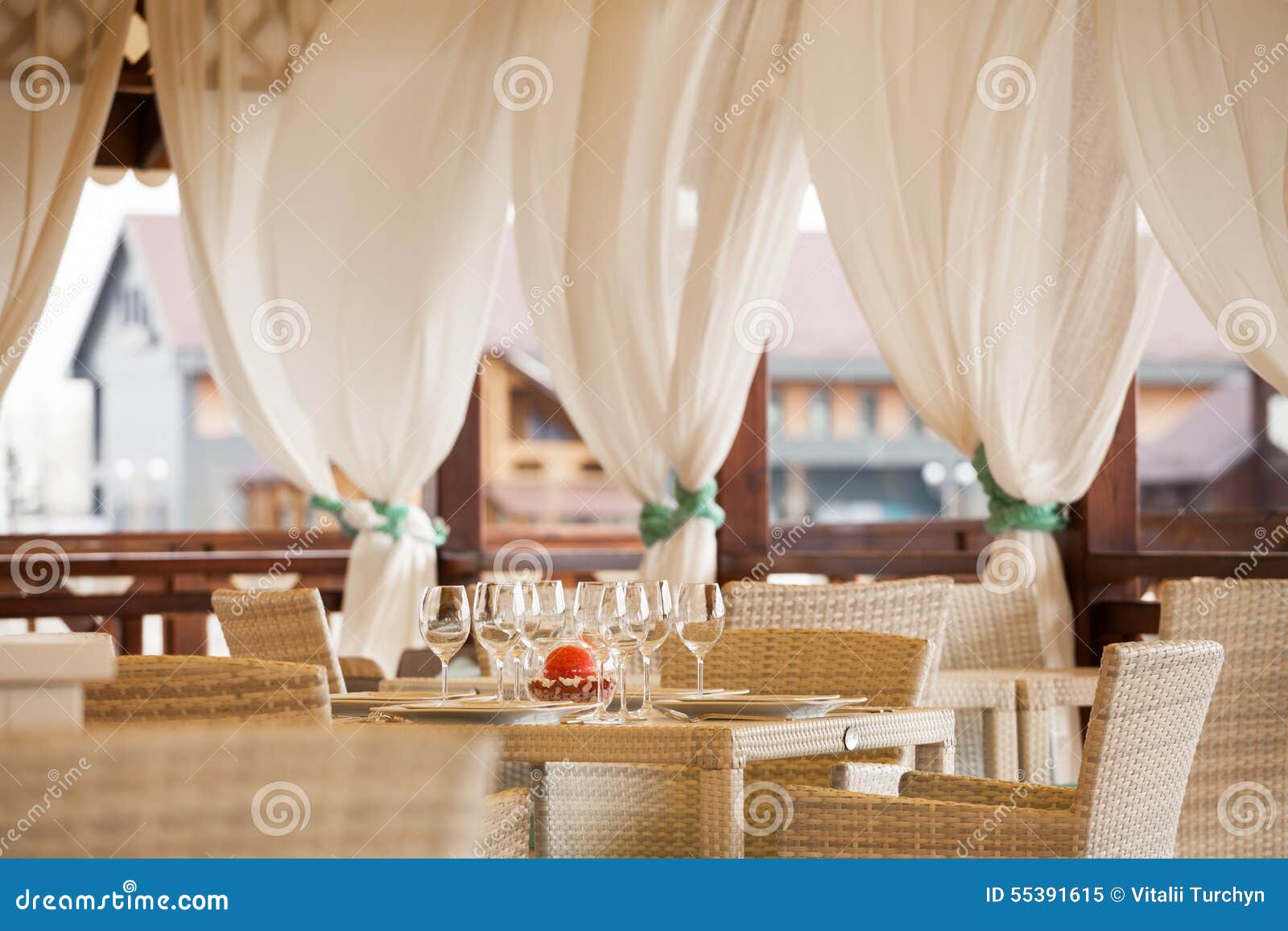 Summer restaurant terrace stock image. Image of dish - 55391615