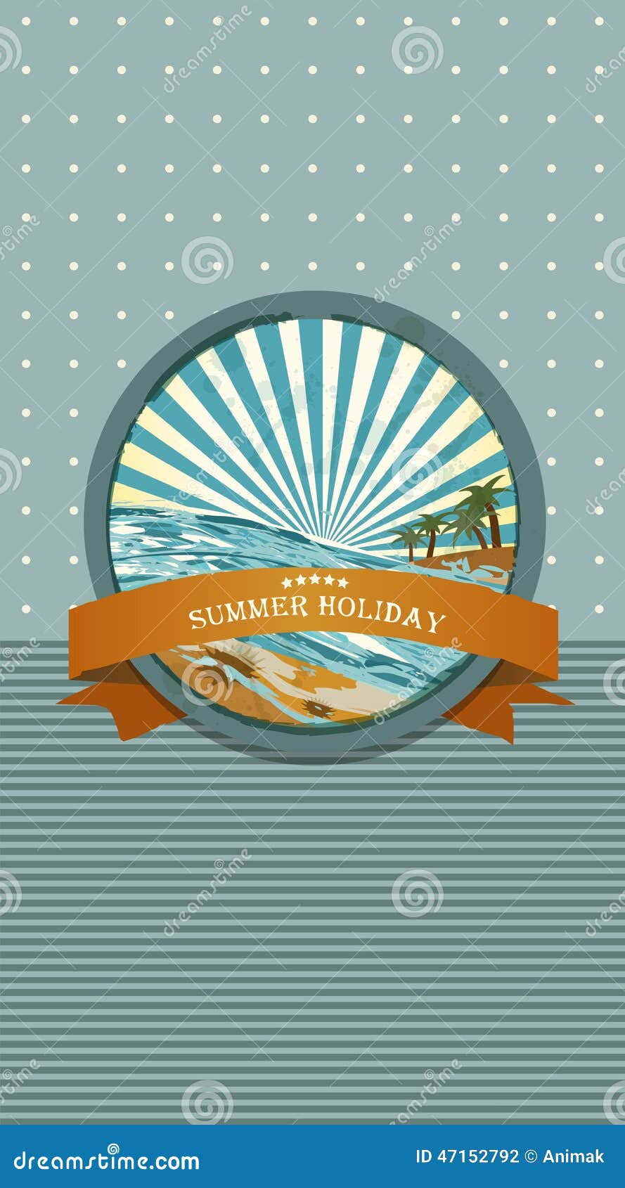 Summer retro background. stock vector. Illustration of frame - 47152792
