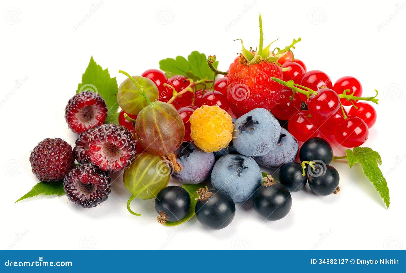 Summer Ripe Berries with Leaves Stock Image - Image of green, leaf ...