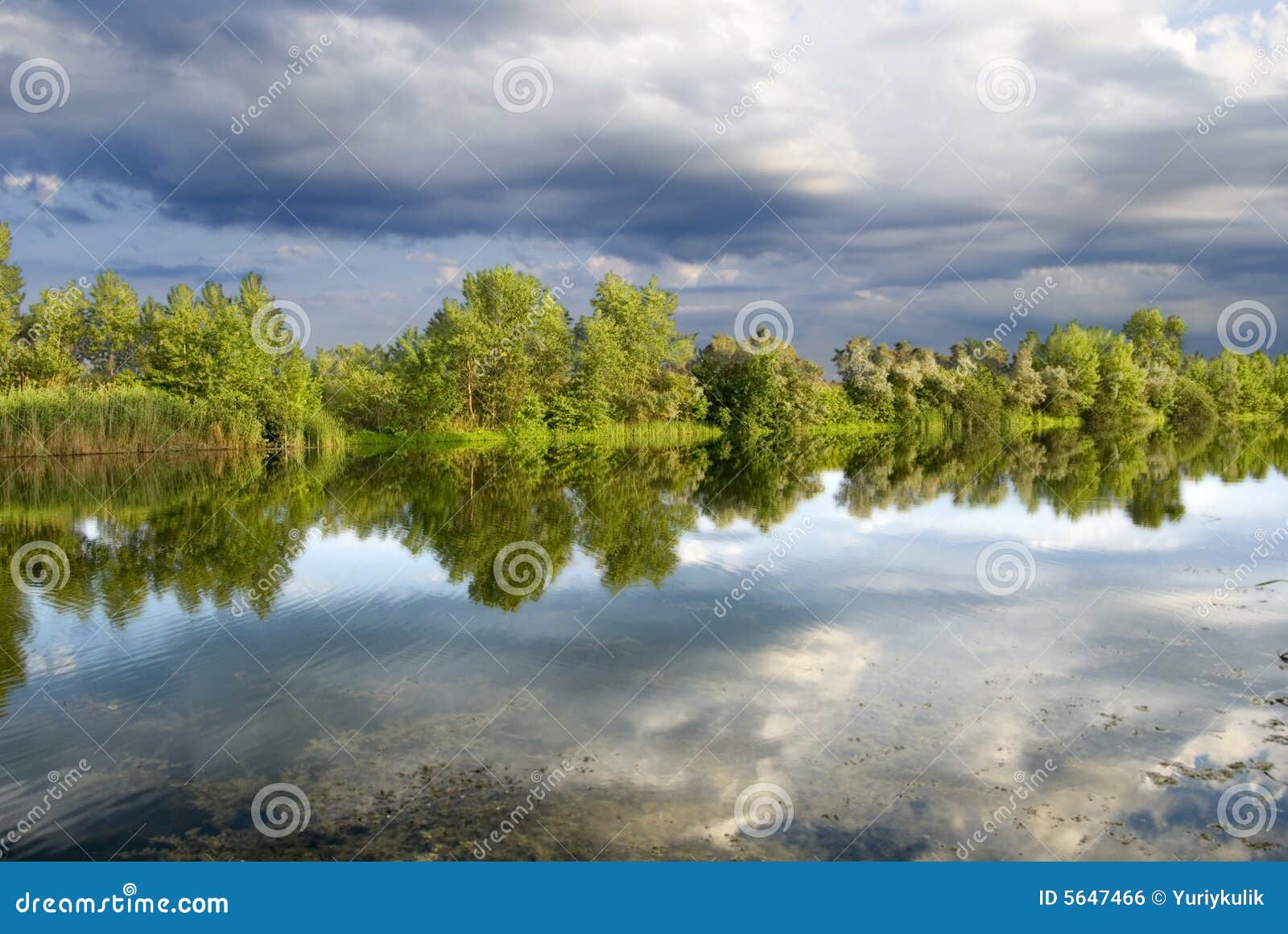 Summer river stock photo. Image of reflection, thunderstorm - 5647466