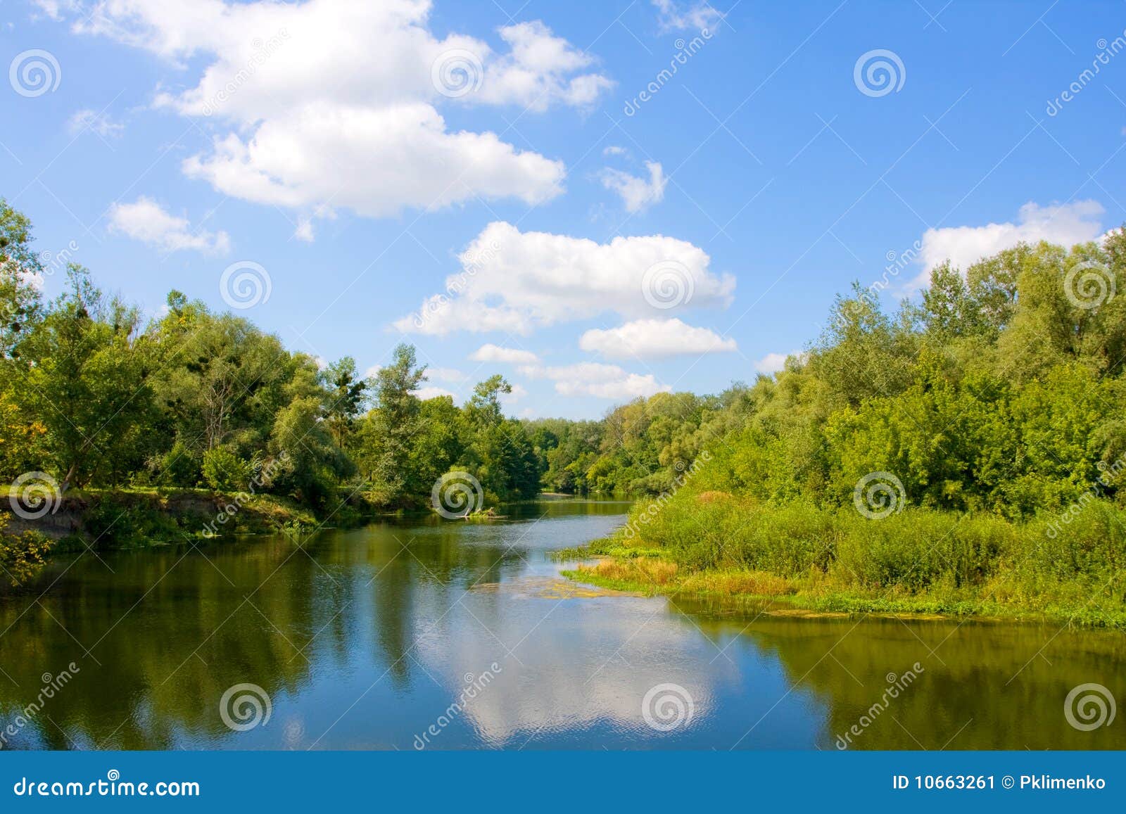 Summer river s landscape stock image. Image of azure - 10663261
