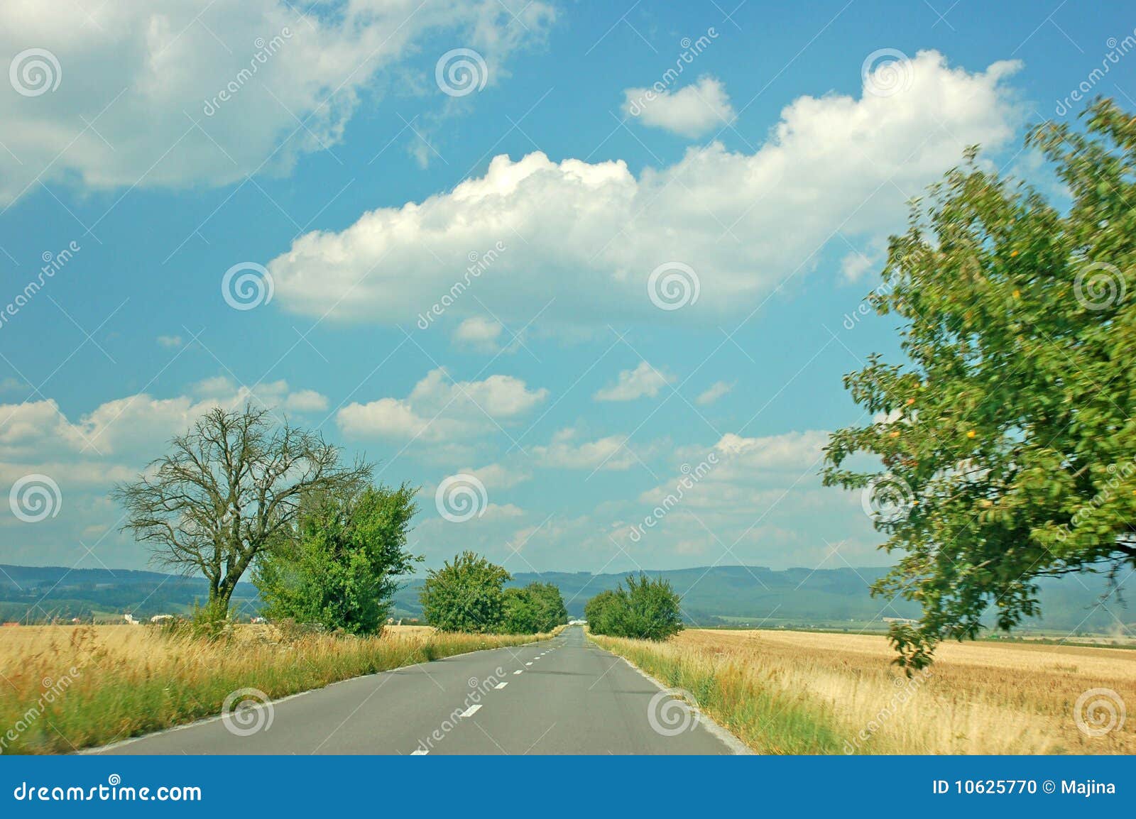 Summer road stock photo. Image of lines, green, mountains - 10625770