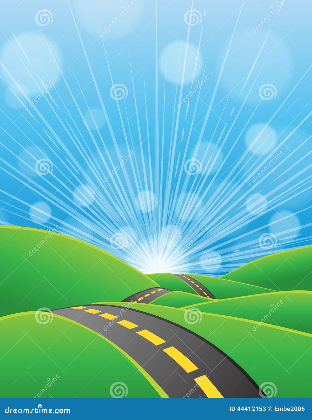 Summer Road Background stock vector. Illustration of travel - 44412153