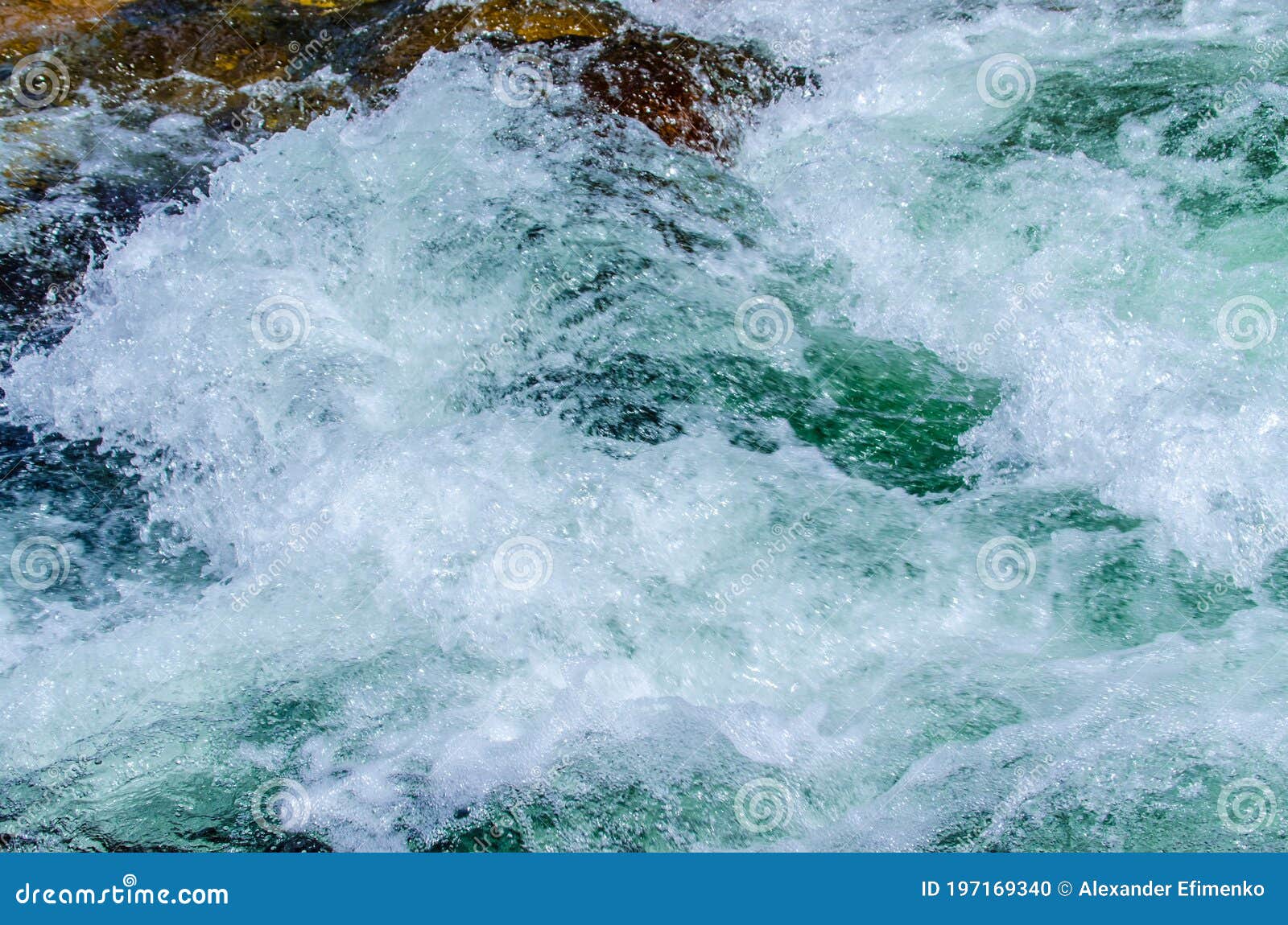 In Summer Rocky Mountain River Water Silk. Mountain River Stock Photo ...
