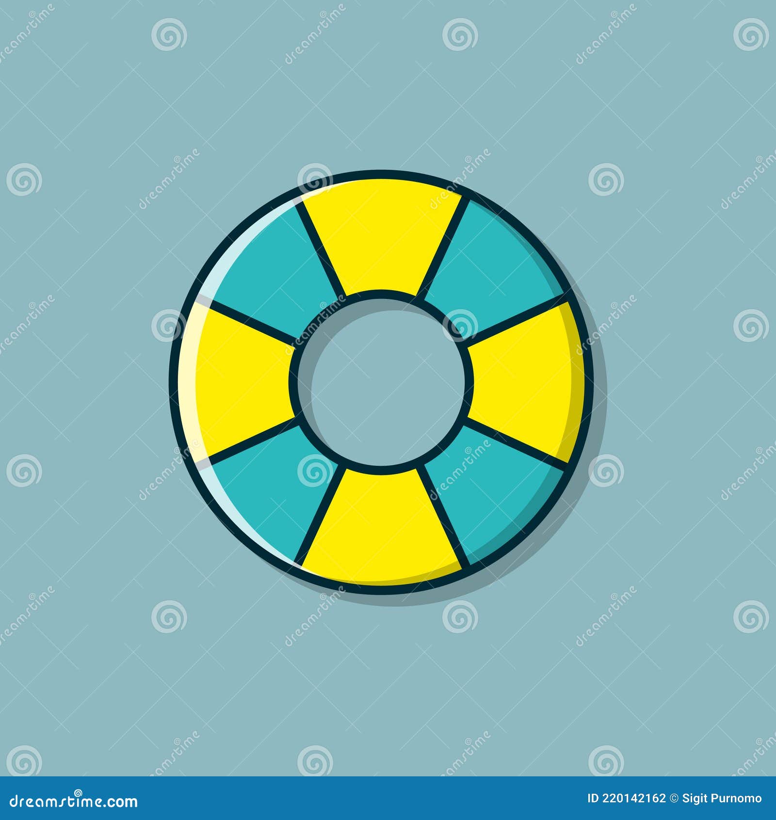 Summer Rubber Ring Cartoon Vector Illustration Design Stock Vector ...
