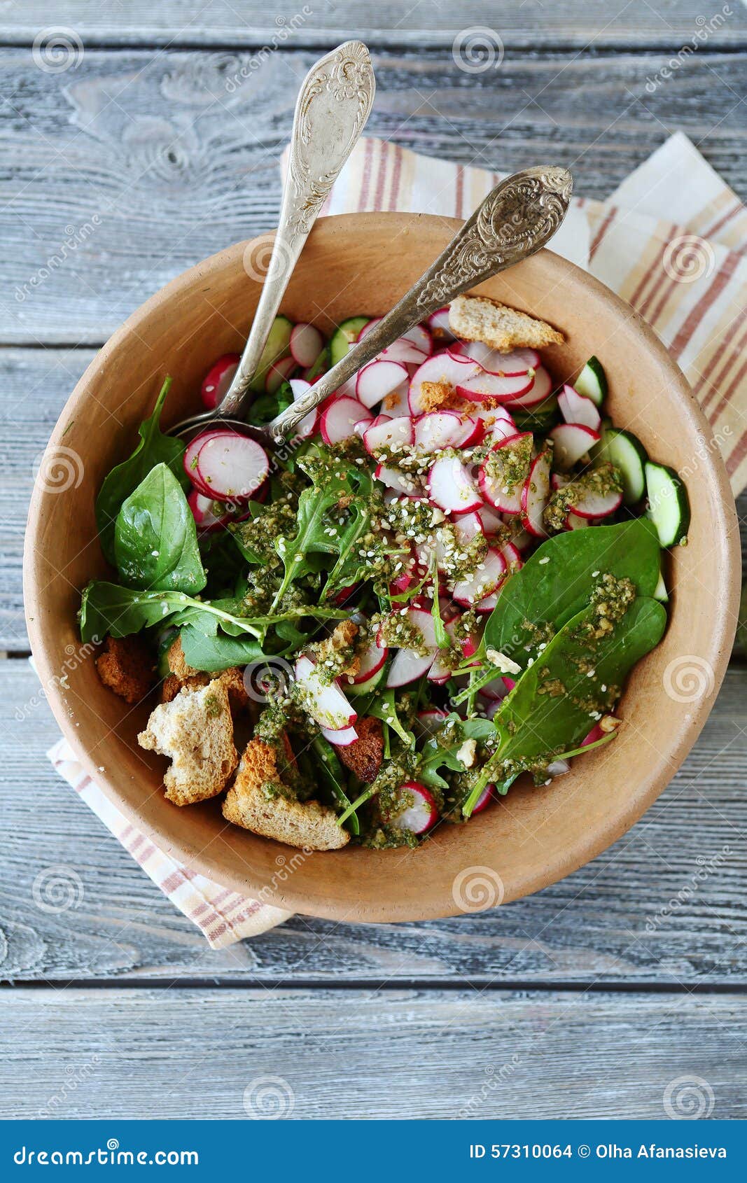Summer Rustic Salad in Bowl Stock Photo - Image of salad, crispy: 57310064