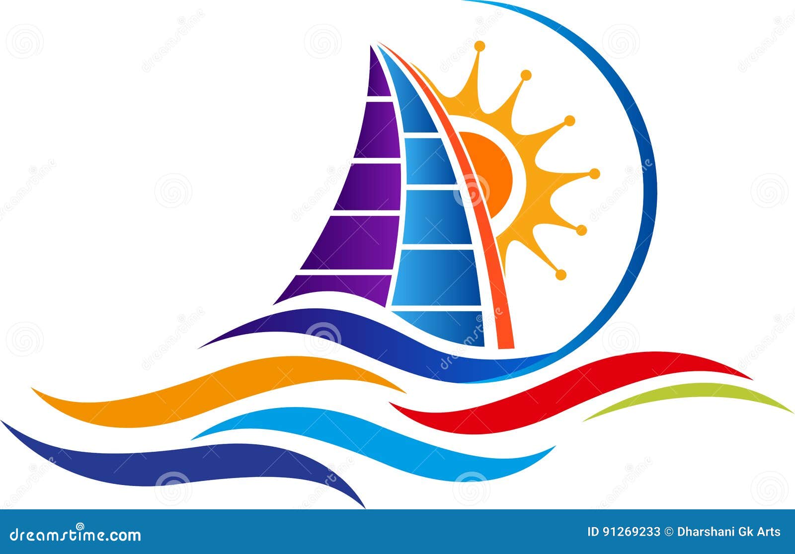 Summer sailboat logo stock vector. Illustration of boating - 91269233