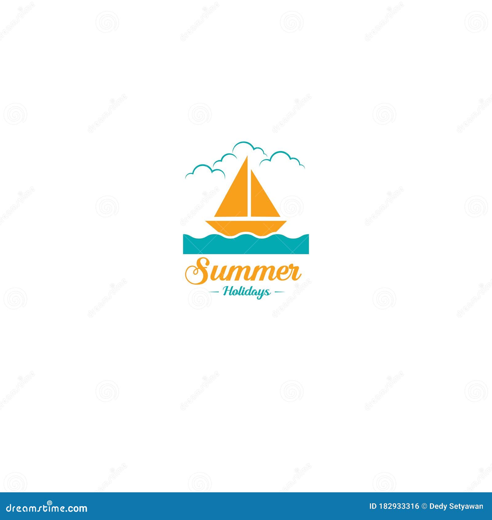 Summer sailboat logo stock vector. Illustration of marine - 182933316
