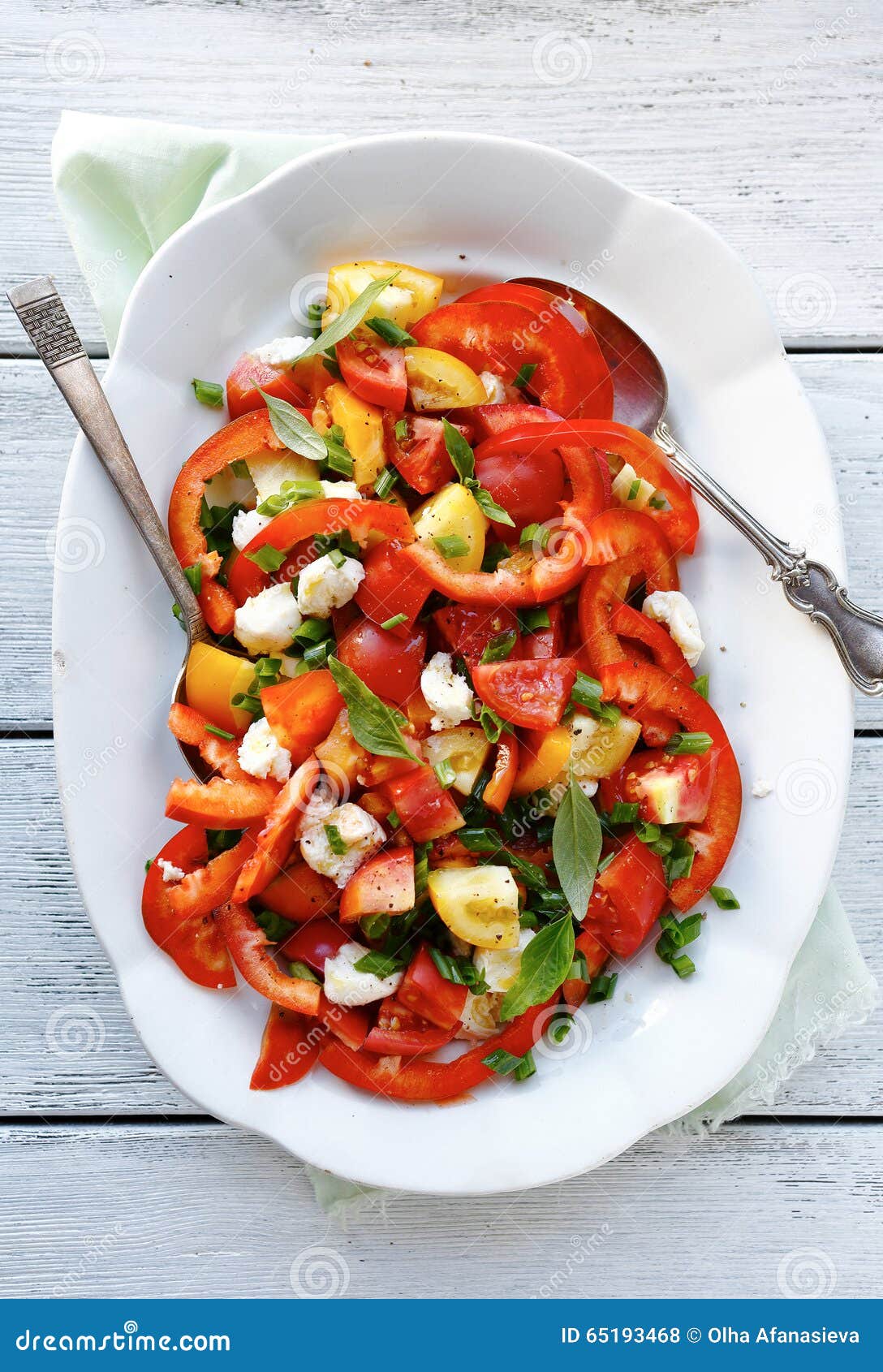 Summer salad with paprika stock photo. Image of lunch - 65193468