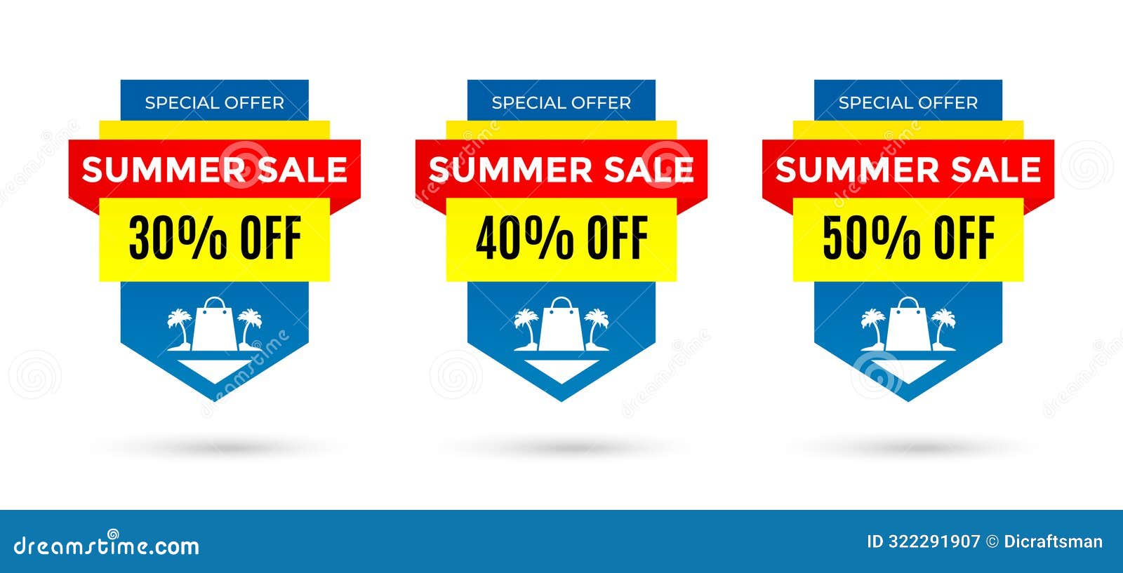 Summer Sale Blue Labels Set. Sale 30 , 40 , 50 , Off Discount Stock ...